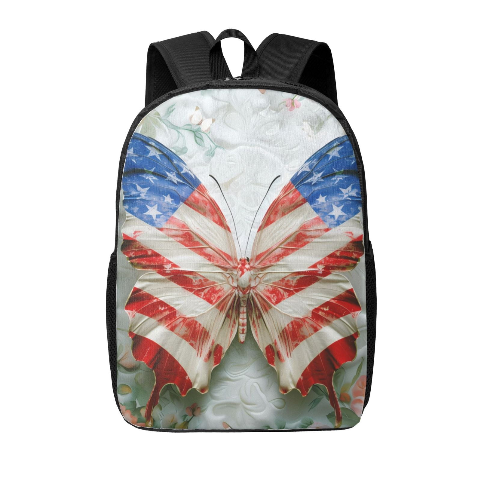 Salouo Patriotic Butterfly Floral Print Travel Laptop Backpack,17Inch ...
