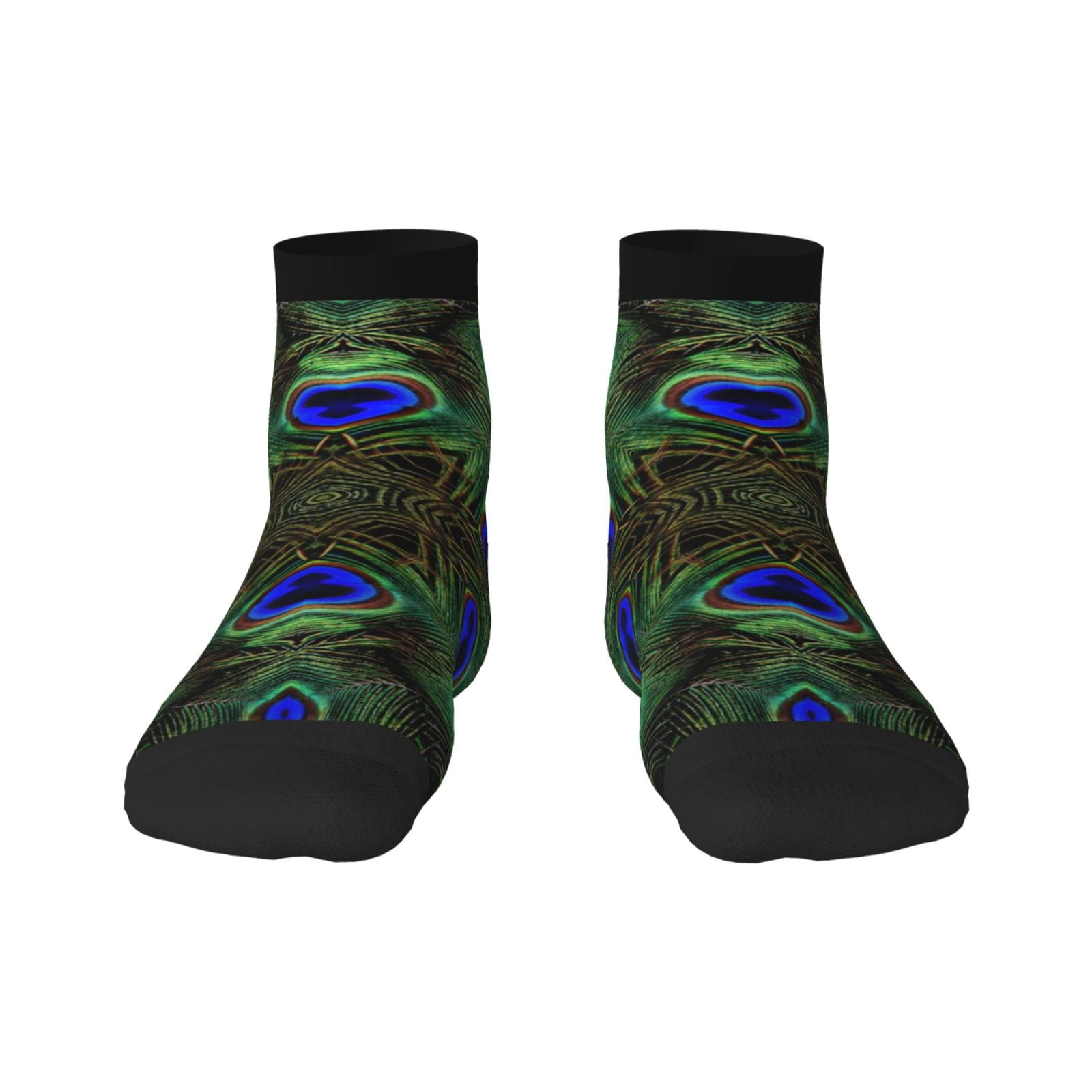 Salouo Peacock Feathers Pattern Unisex Middle Tube Socks,Middle-Finger ...