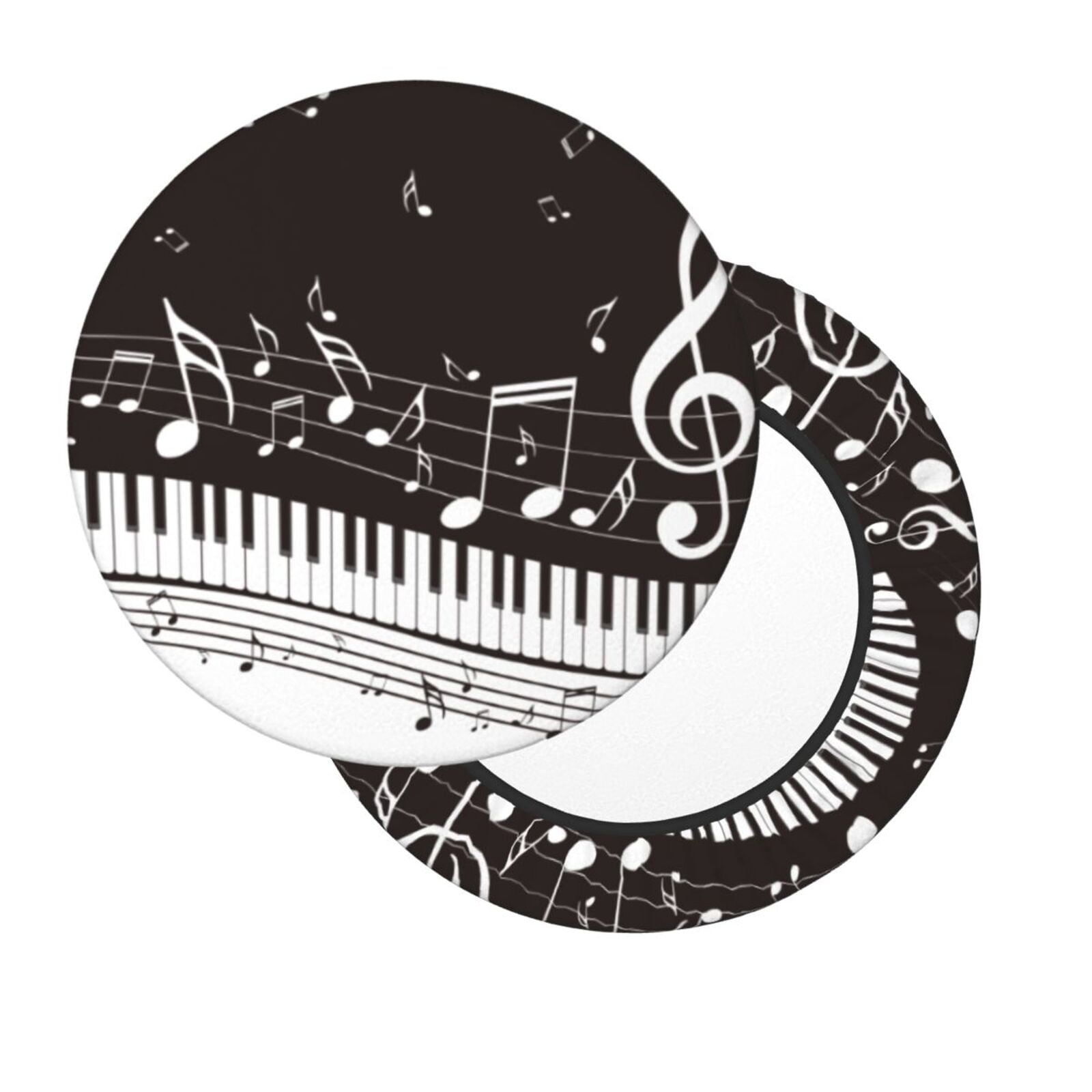 Salouo Piano Keys With Musical Notes Pattern Bar Stool Cushion Cover ...