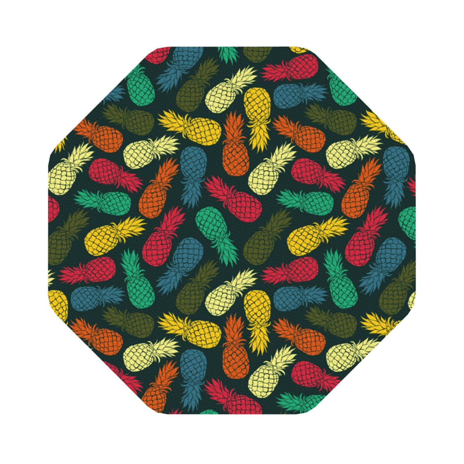 Salouo Pineapple Fruit Colorful Print Round Coaster,Drink Coasters ...