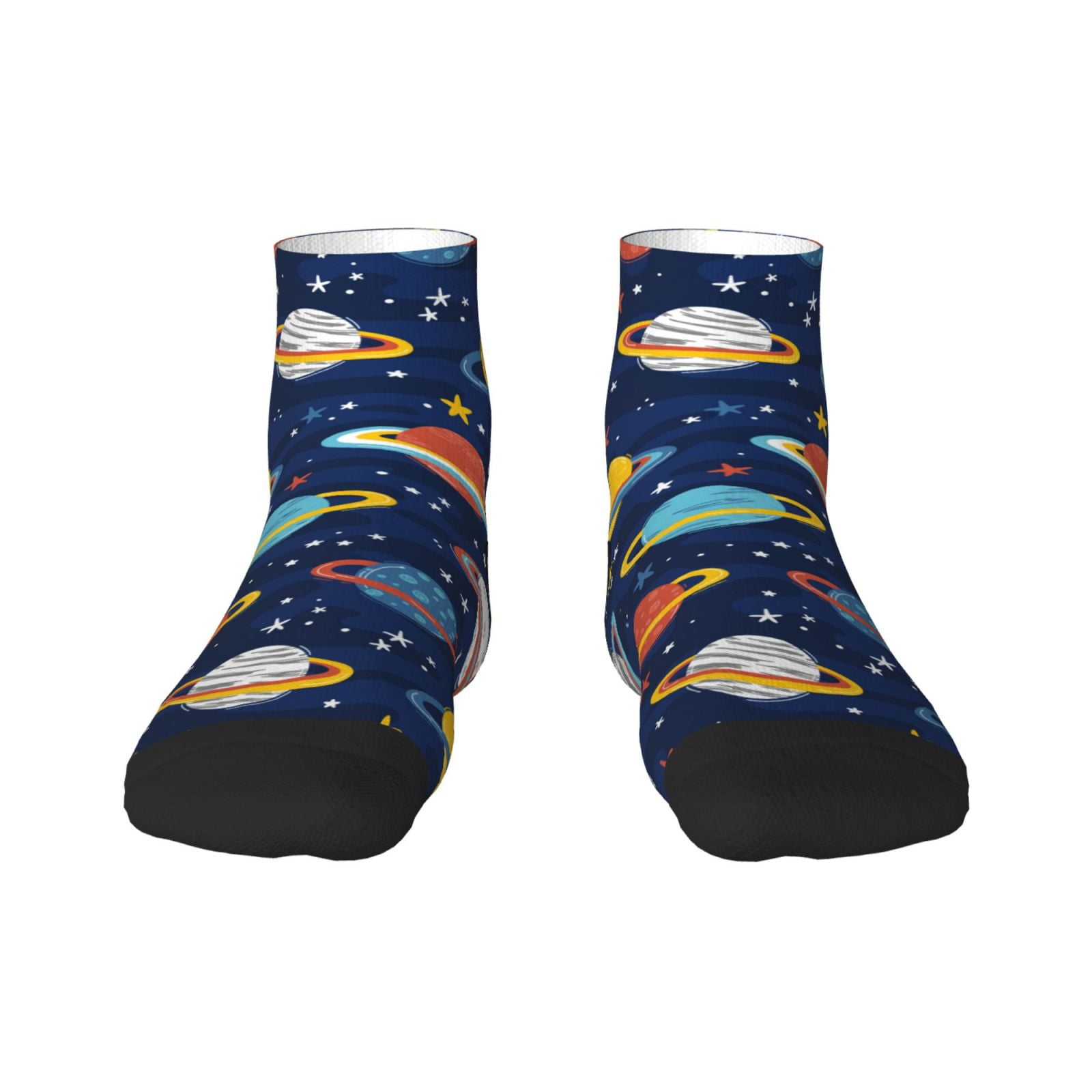 Salouo Planets and Stars Pattern Unisex Middle Tube Socks,Middle-Finger ...
