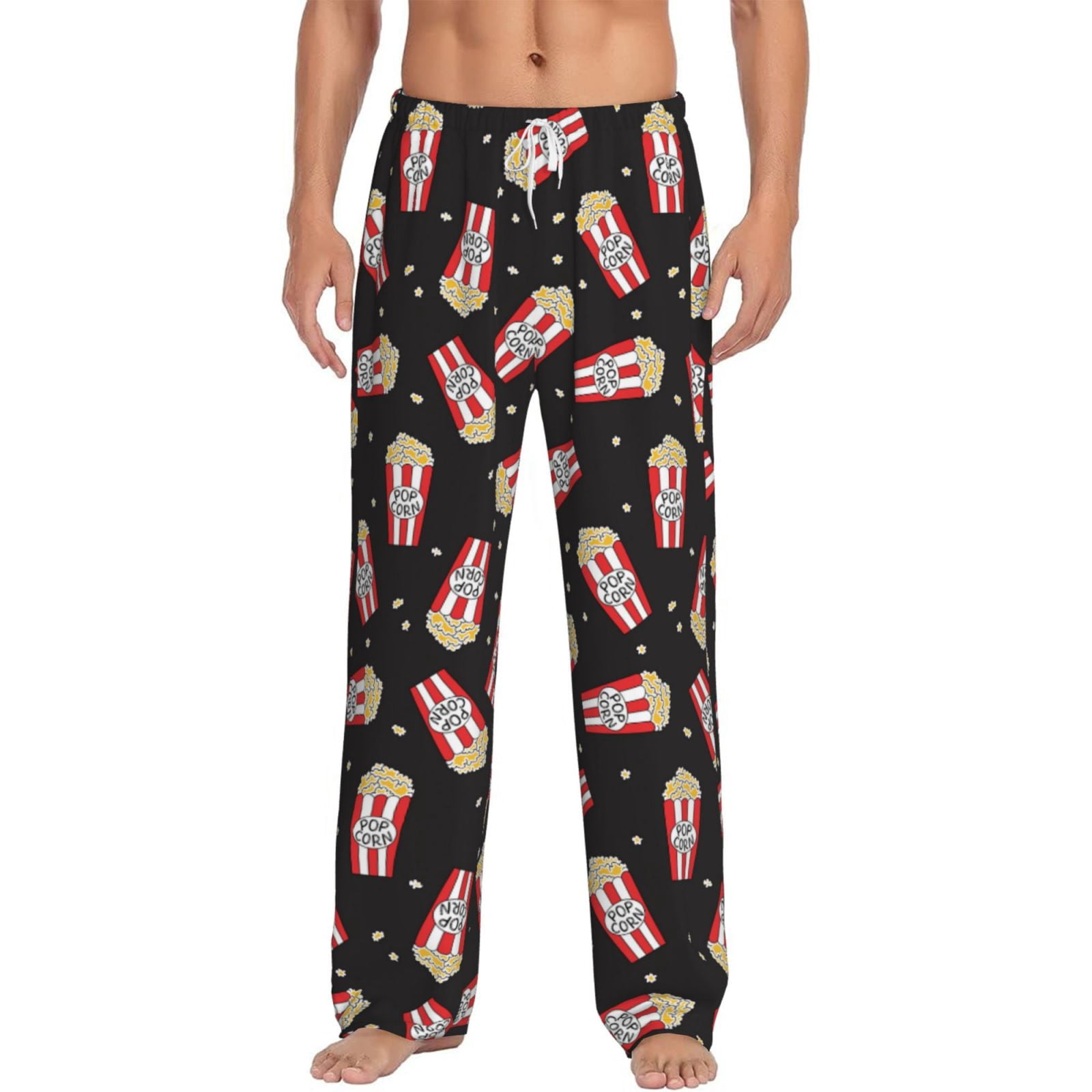 Salouo Popcorn Print Pajama Pants for Men, Lounge Pants Elastic ...