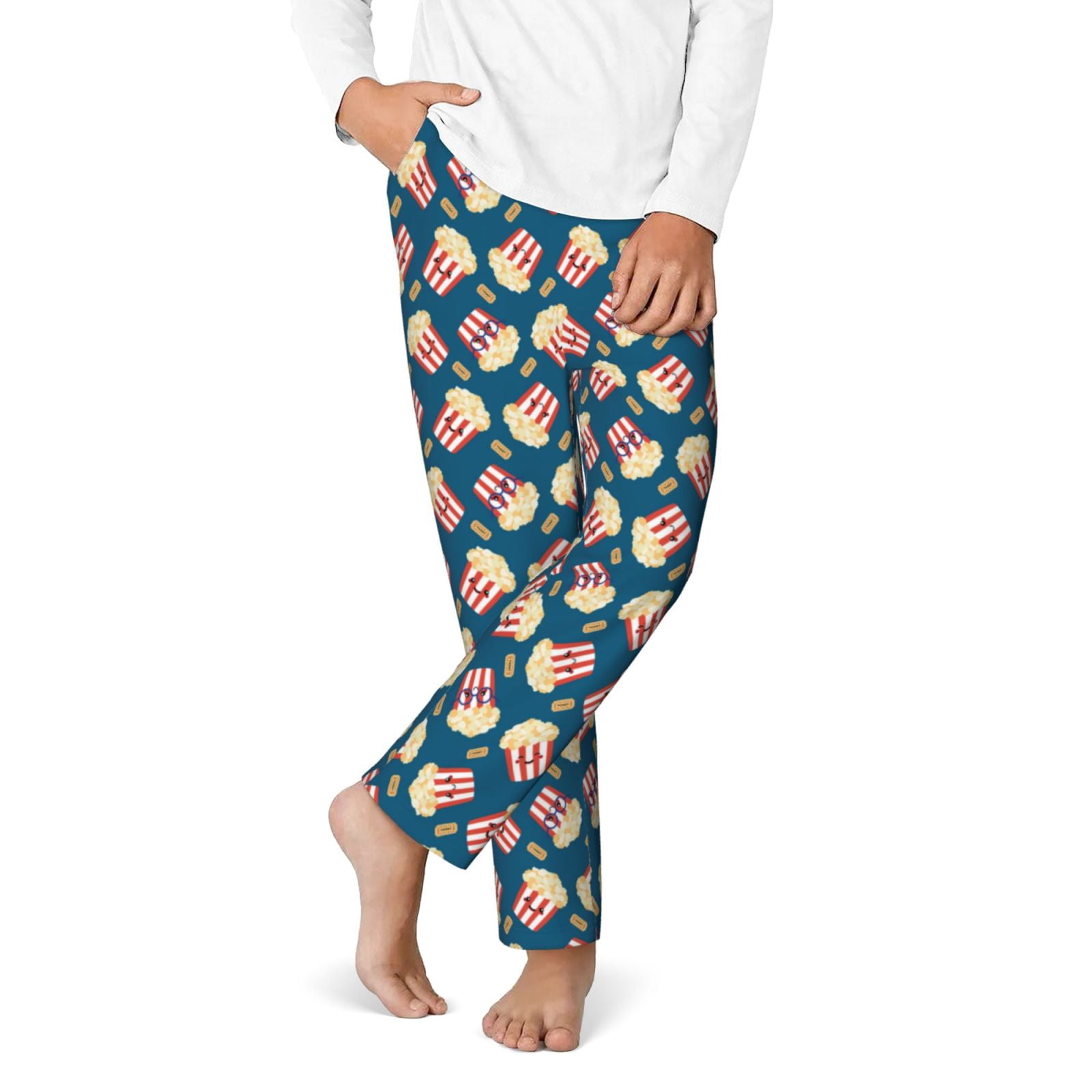 Salouo Popcorn With Glasses Pattern Boys Pajama Pants,Long Sleep Pants ...
