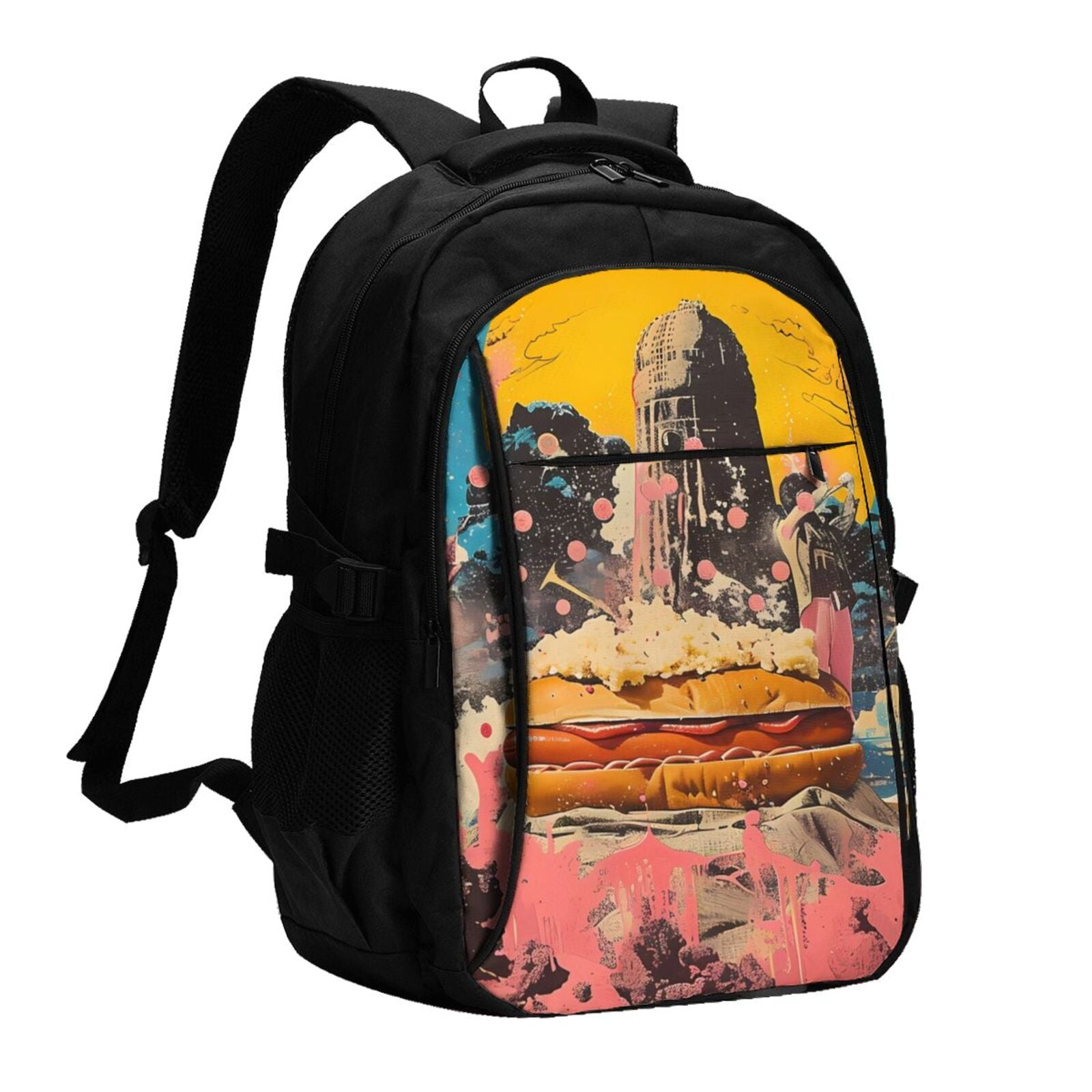 Salouo Psychedelic Band Hotdog Art Pattern Extra Large Travel Laptop ...