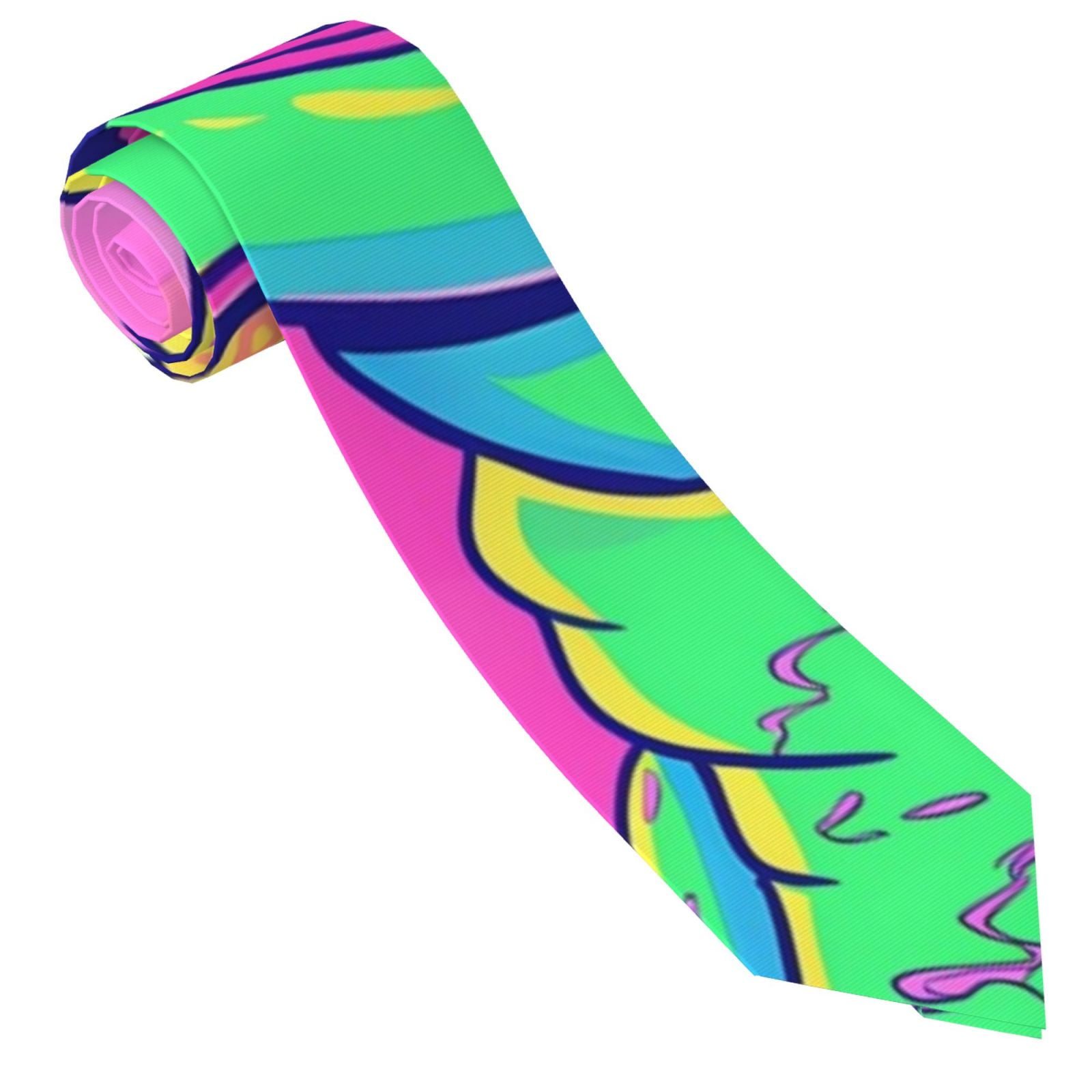 Salouo Psychedelic Cartoon Frog Pattern Men's Silk Ties 4.7"Necktie for ...