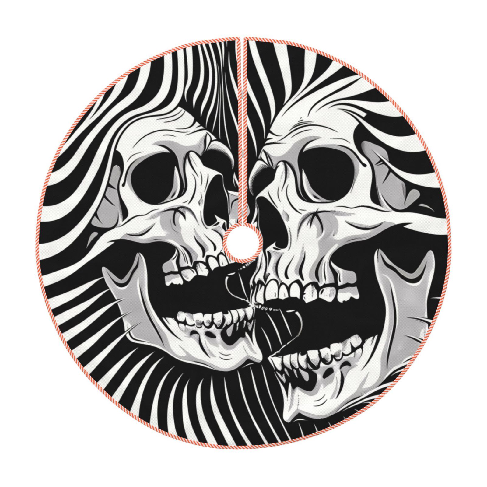 Salouo Psychedelic Skull Illusion Art Christmas Tree Skirt 48 ...