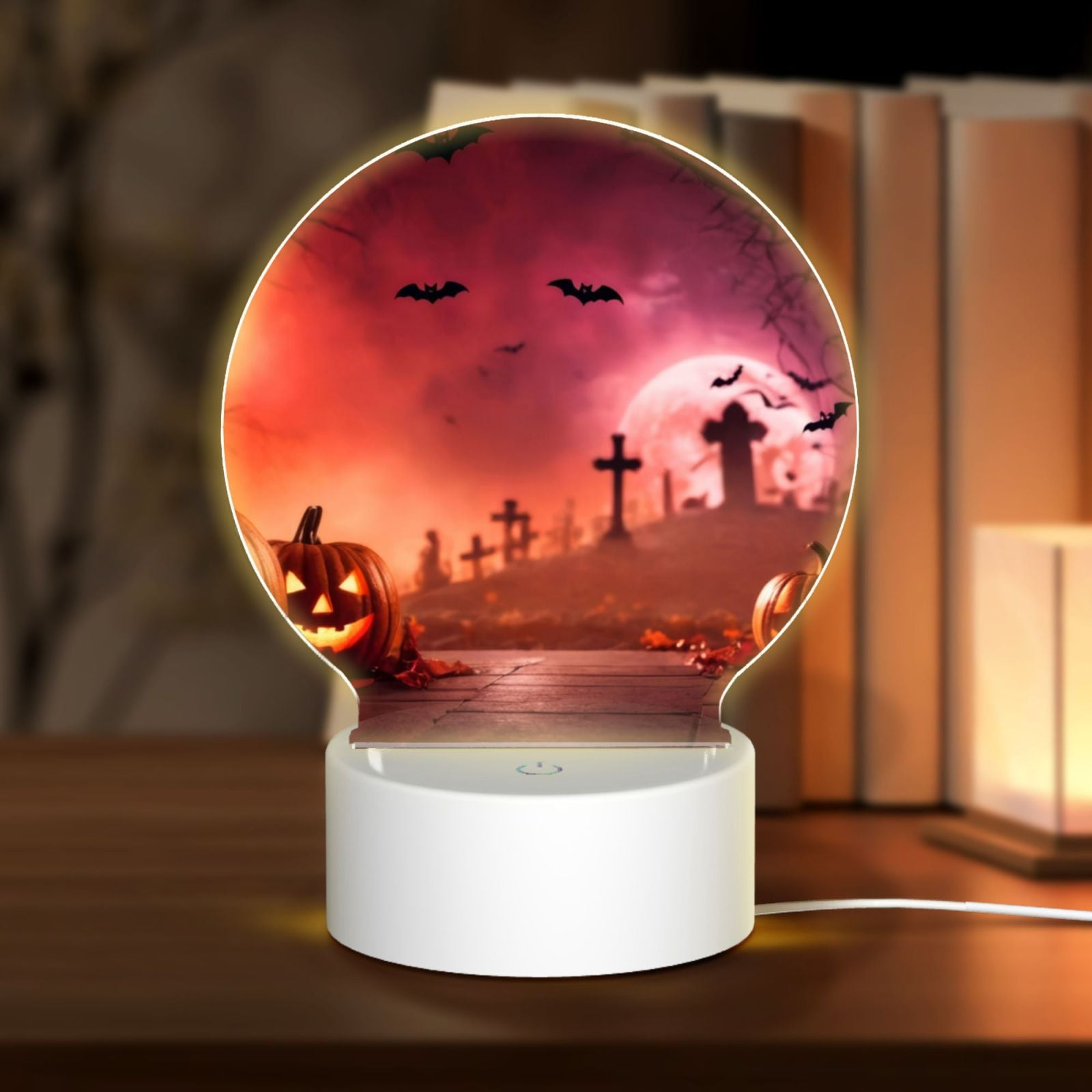 Salouo Pumpkins for Round Acrylic Night Light - Acrylic Sheets with LED ...