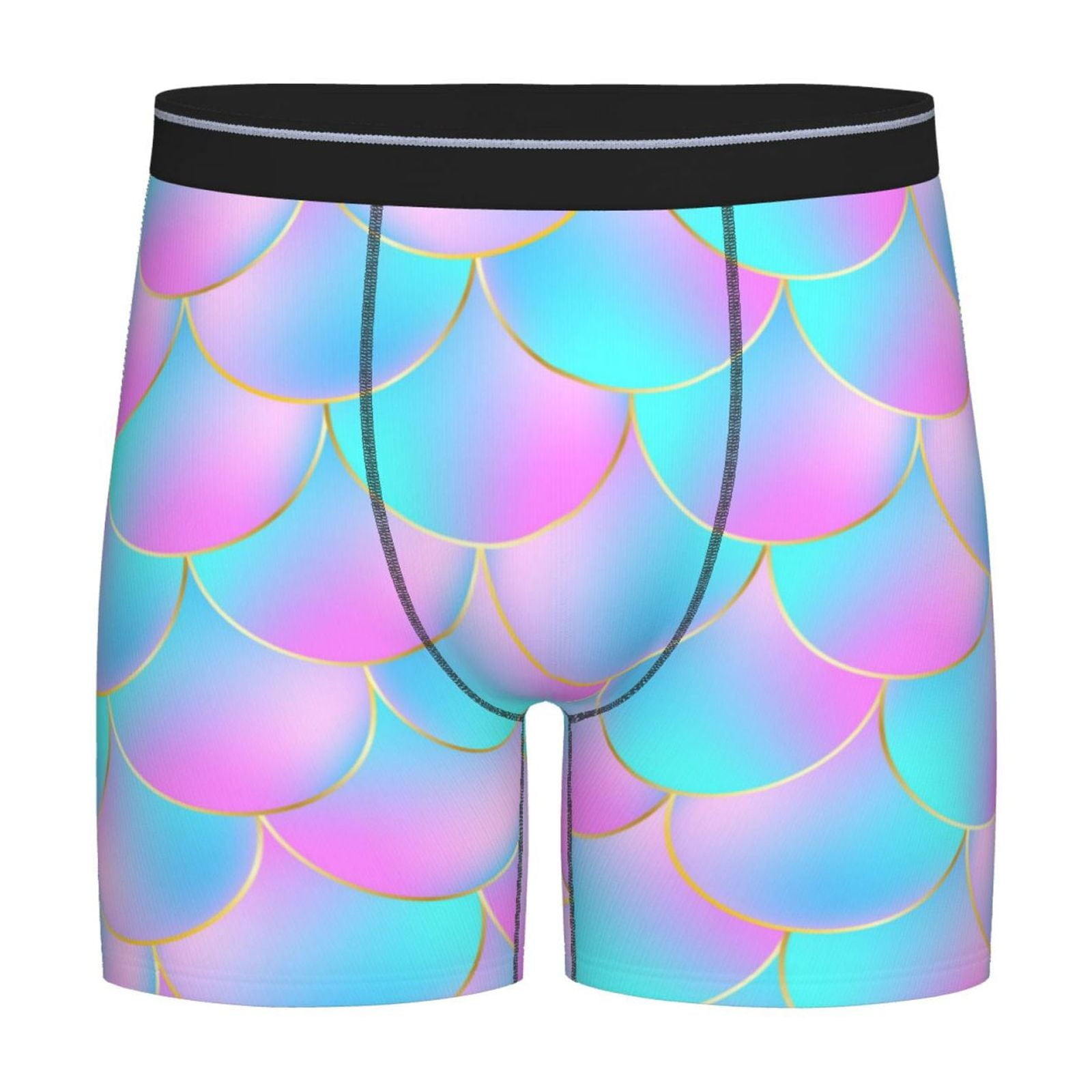 Salouo Purple Dragon Scales Pattern Men's Boxer Briefs, Soft ...