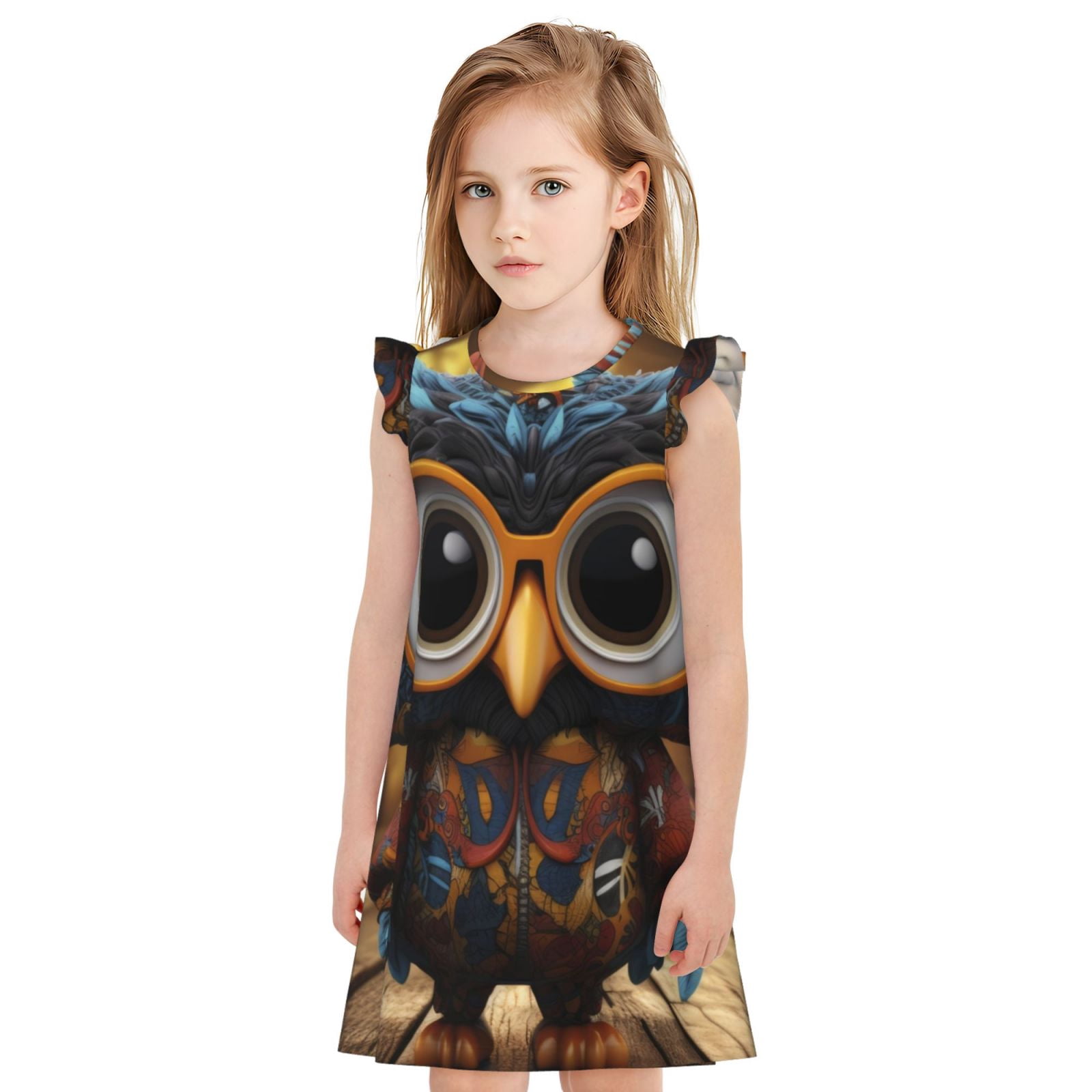 Salouo Quirky Owl With Glasses Print Nightgowns for Girls,Cute kid’s ...