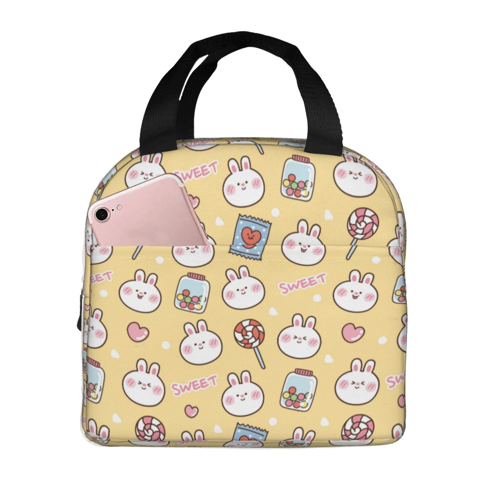 Salouo Rabbit And Candy for Unisex Lunch Bag Leakproof Lunch Tote Large ...