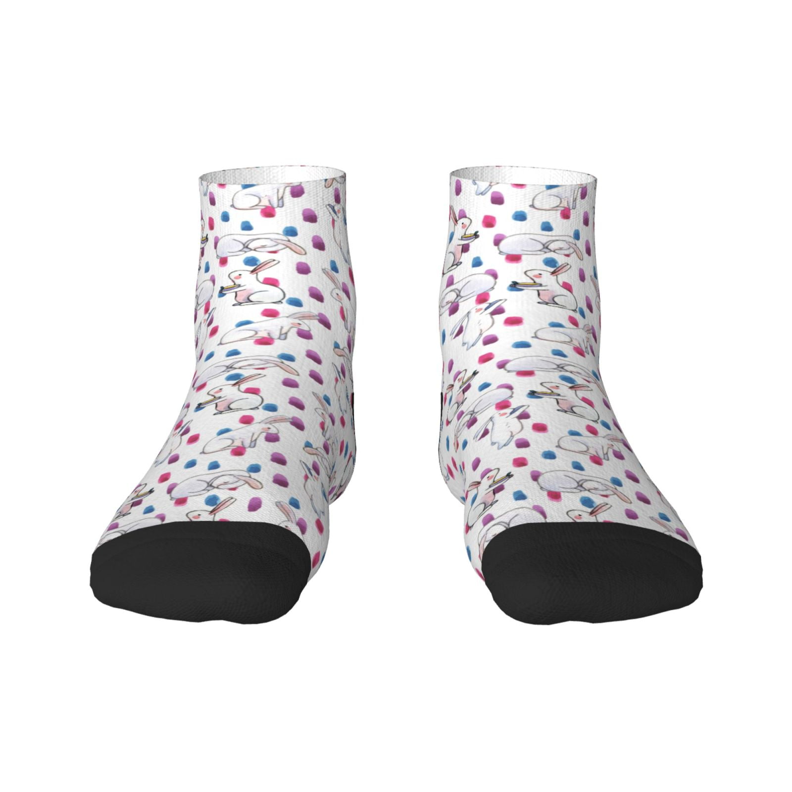 Salouo Rabbit Eating Pattern Unisex Middle Tube Socks,Middle-Finger ...