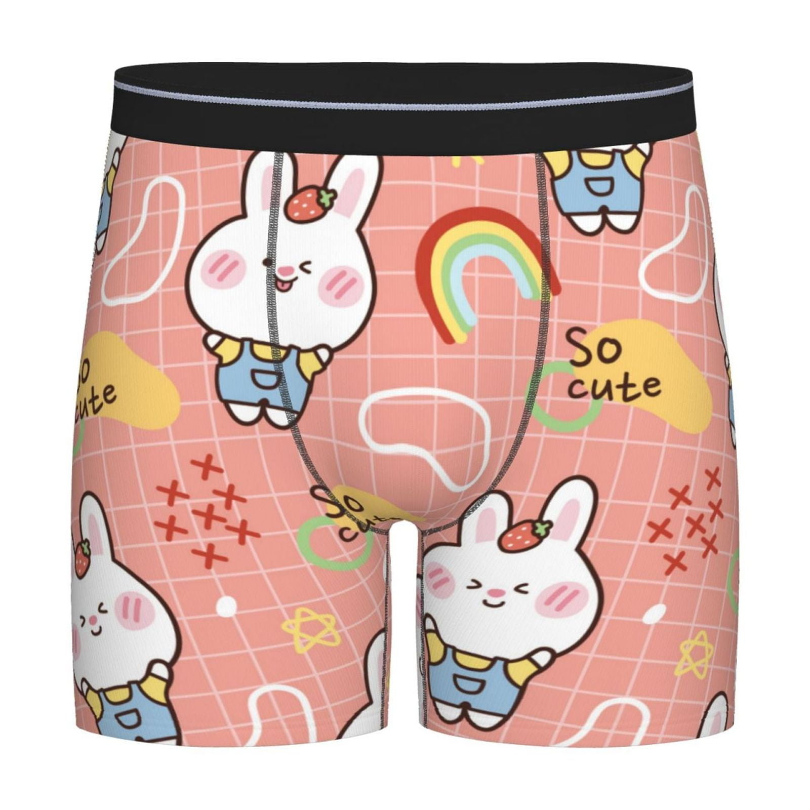 Salouo Rabbit So Cute Pattern Men's Boxer Briefs, Soft & Breathable ...