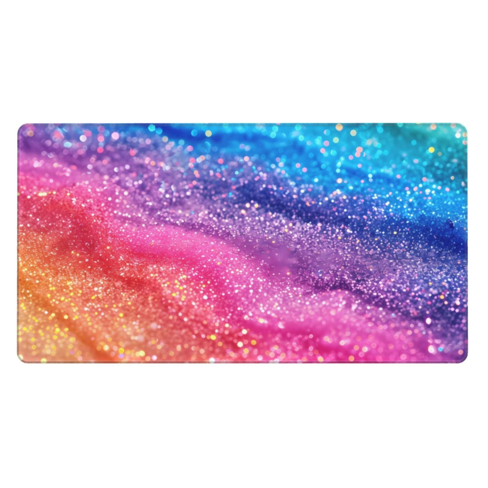 Salouo Rainbow Glitter Cute Print Large Mouse Pad,Extended Mat Desk Pad ...