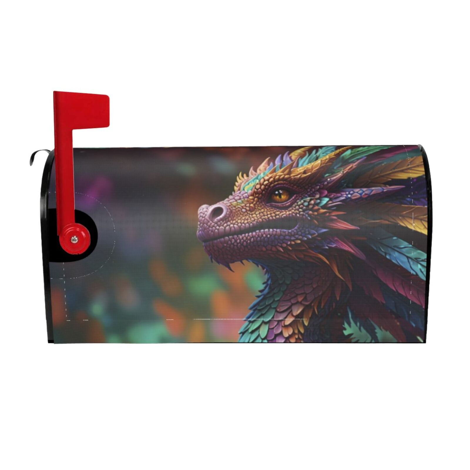 Salouo Rainbow Scales Fantasy Dragon for Magnetic Mailbox Covers ...