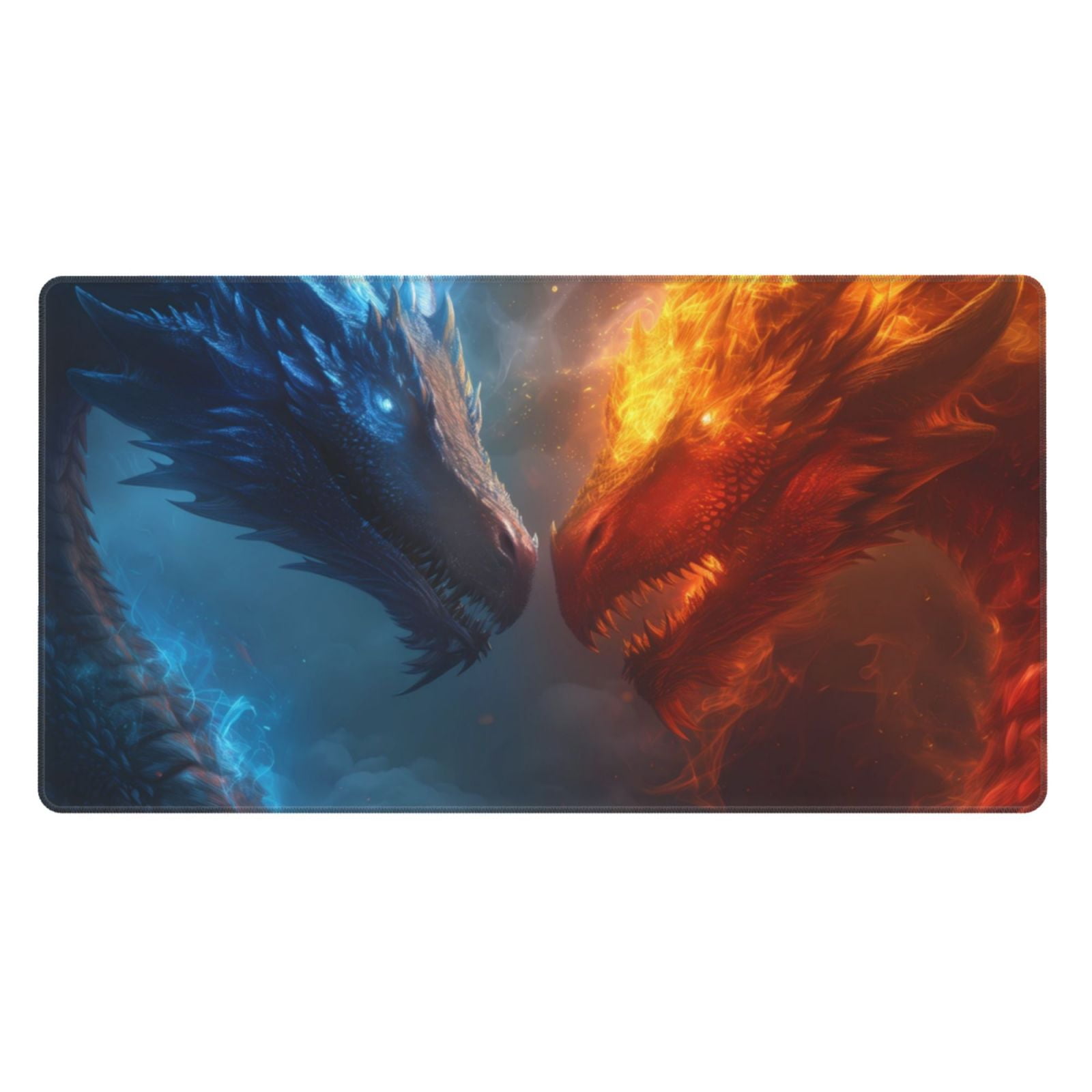 Salouo Red And Blue Fire Dragon E Print Large Mouse Pad,Extended Mat ...