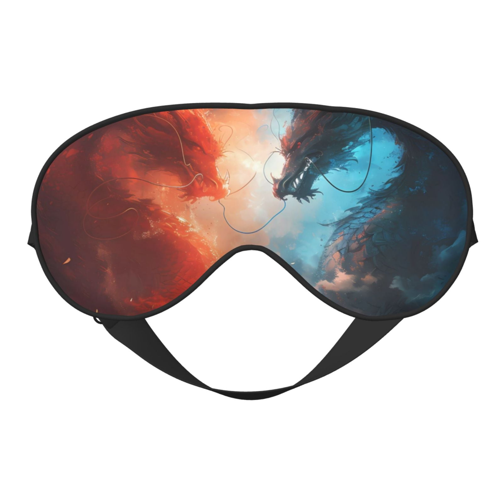 Salouo Red And Blue Sky Dragon Pattern Sleep Mask,Sleep Eye Mask ...