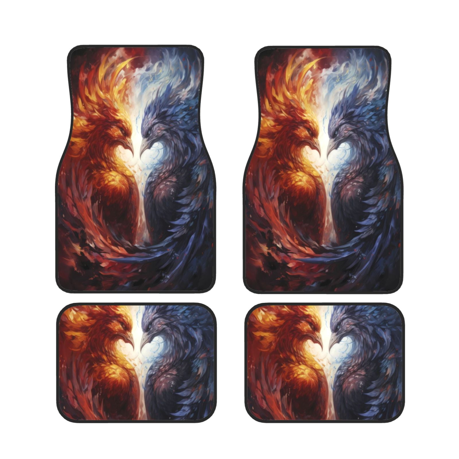 Salouo Red And White Fire Bird for Car Floor Mat Set of 4–Car Carpet ...