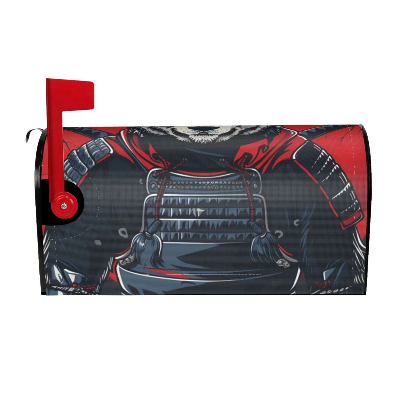 Salouo Red Black Eastern Panda Warrior for Magnetic Mailbox Covers ...