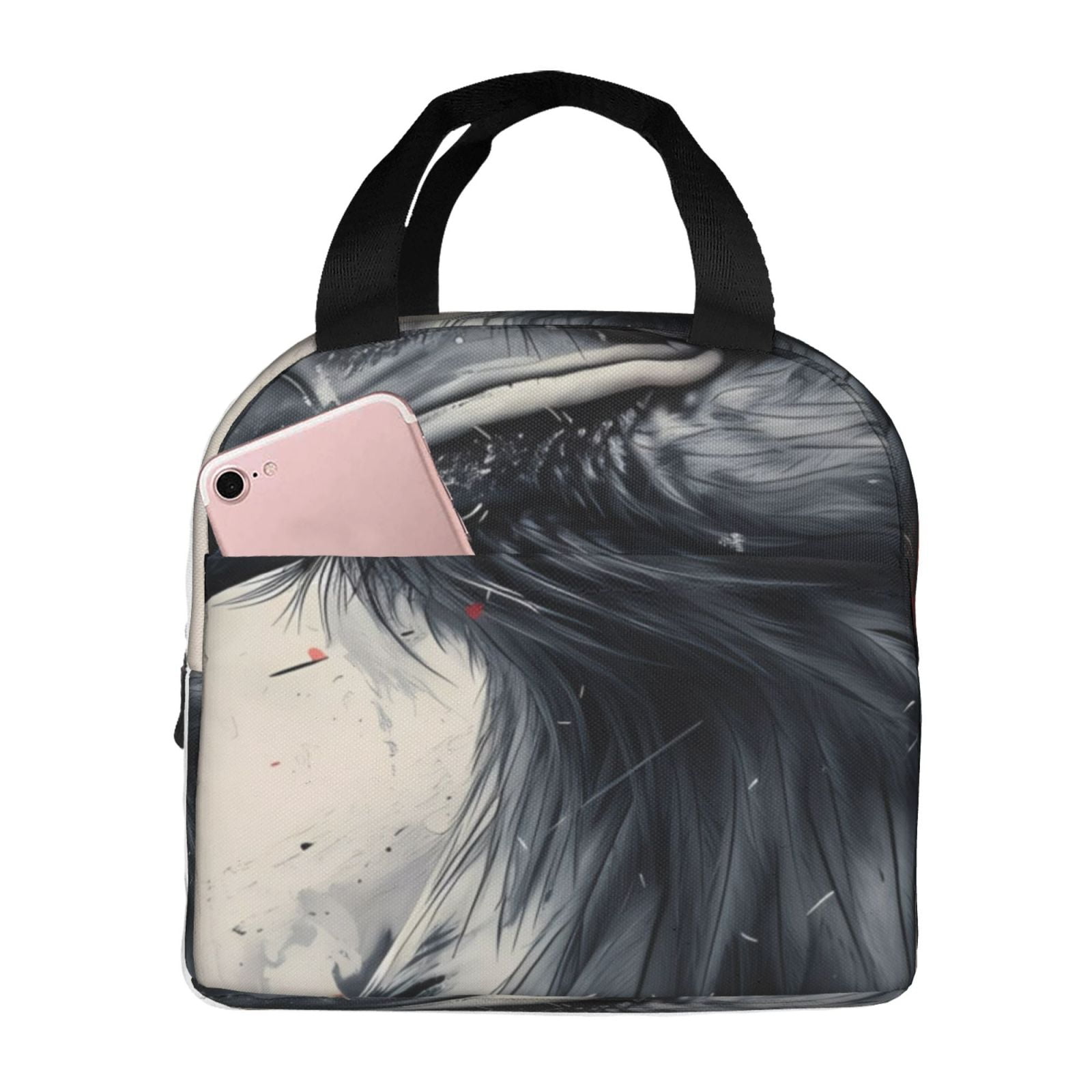 Salouo Red Black Ink Style Bald Eagle for Unisex Lunch Bag Leakproof ...