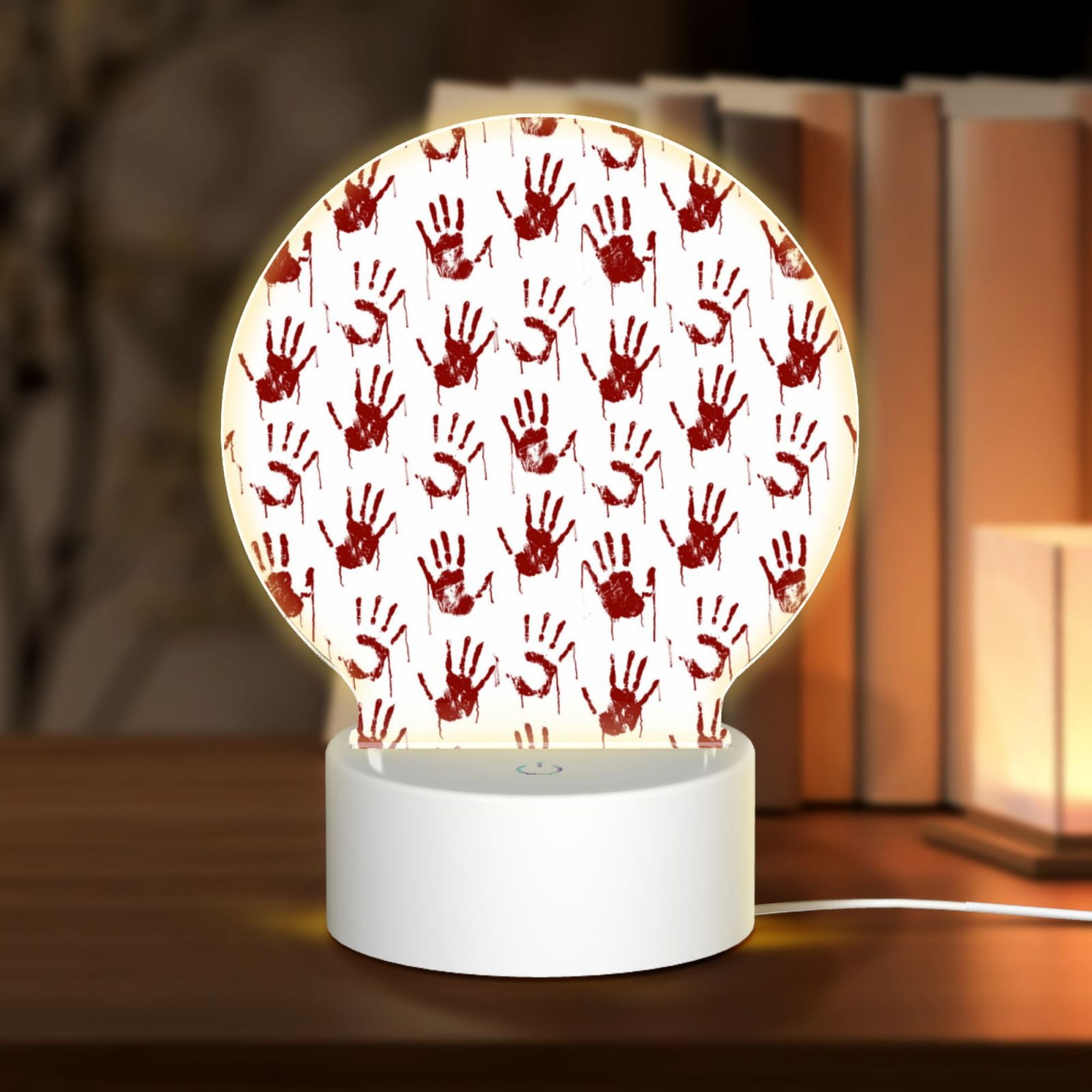 Salouo Red Bloody Scary Hands2 for Round Acrylic Night Light - Acrylic ...