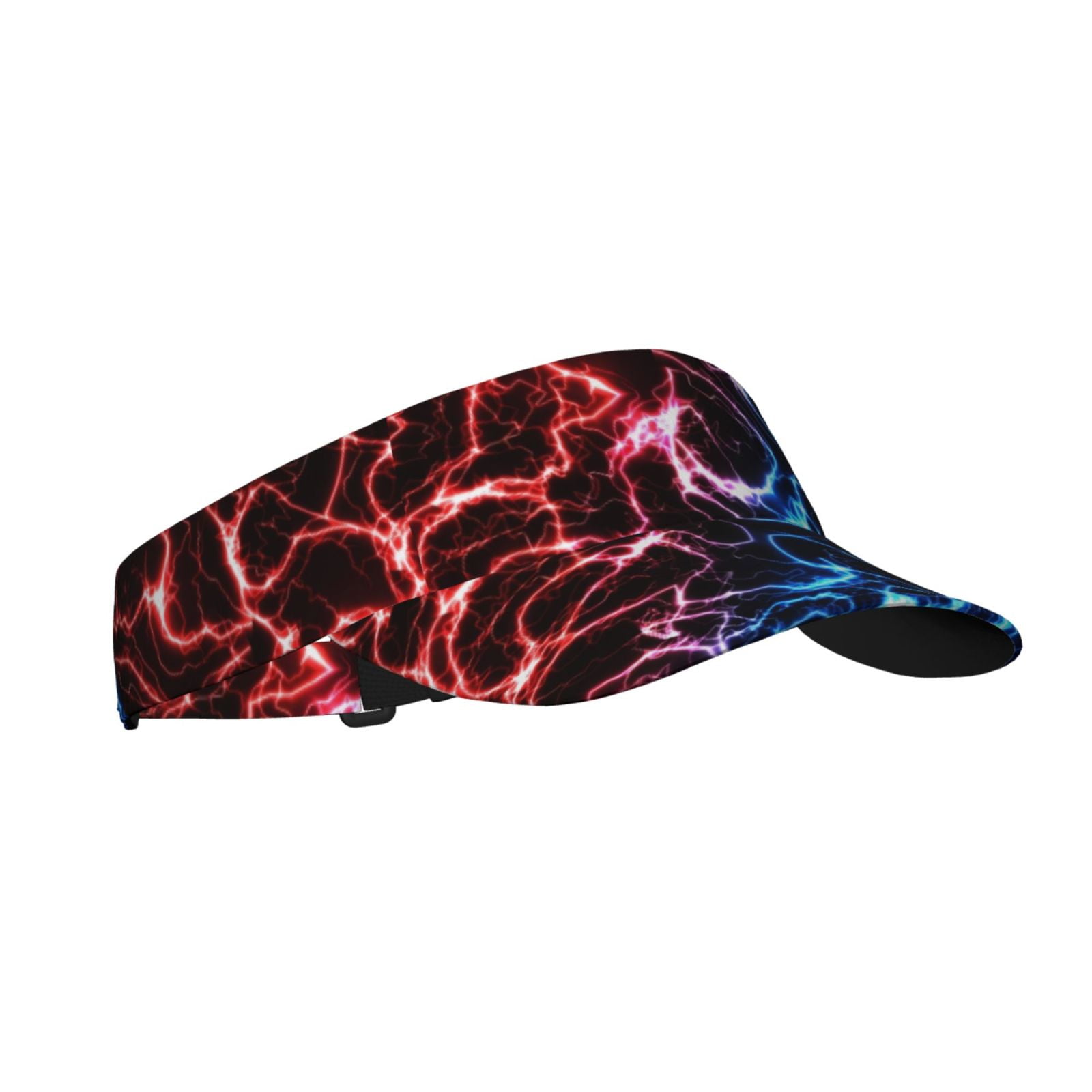Salouo Red And Blue Lightning Pattern Sport Sun Visor Hats,1-Piece of Adult Sunscreen Visor Cap ...