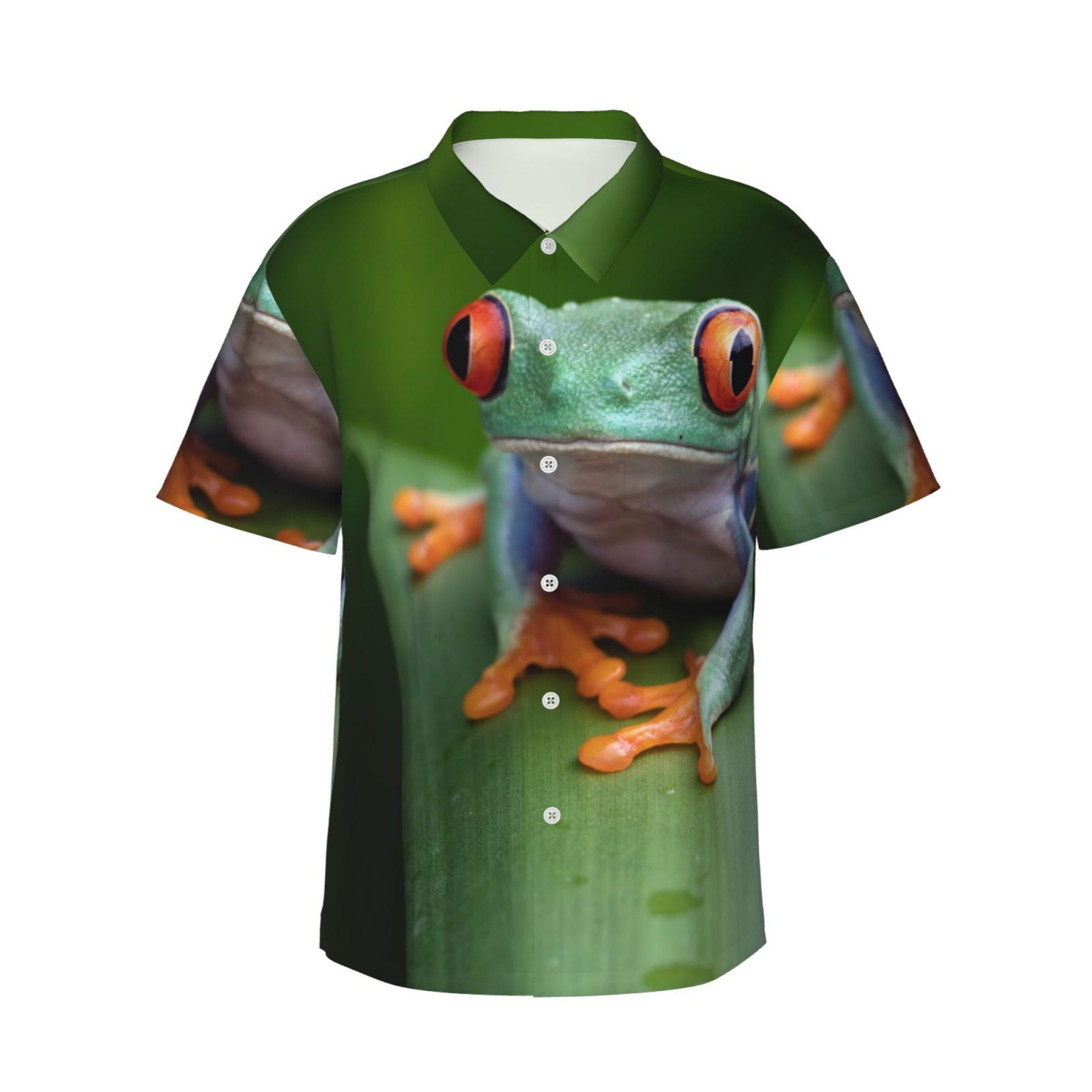 Salouo Red-Eyed Tree Frog for Hawaiian Shirt for Men,Summer Beach ...
