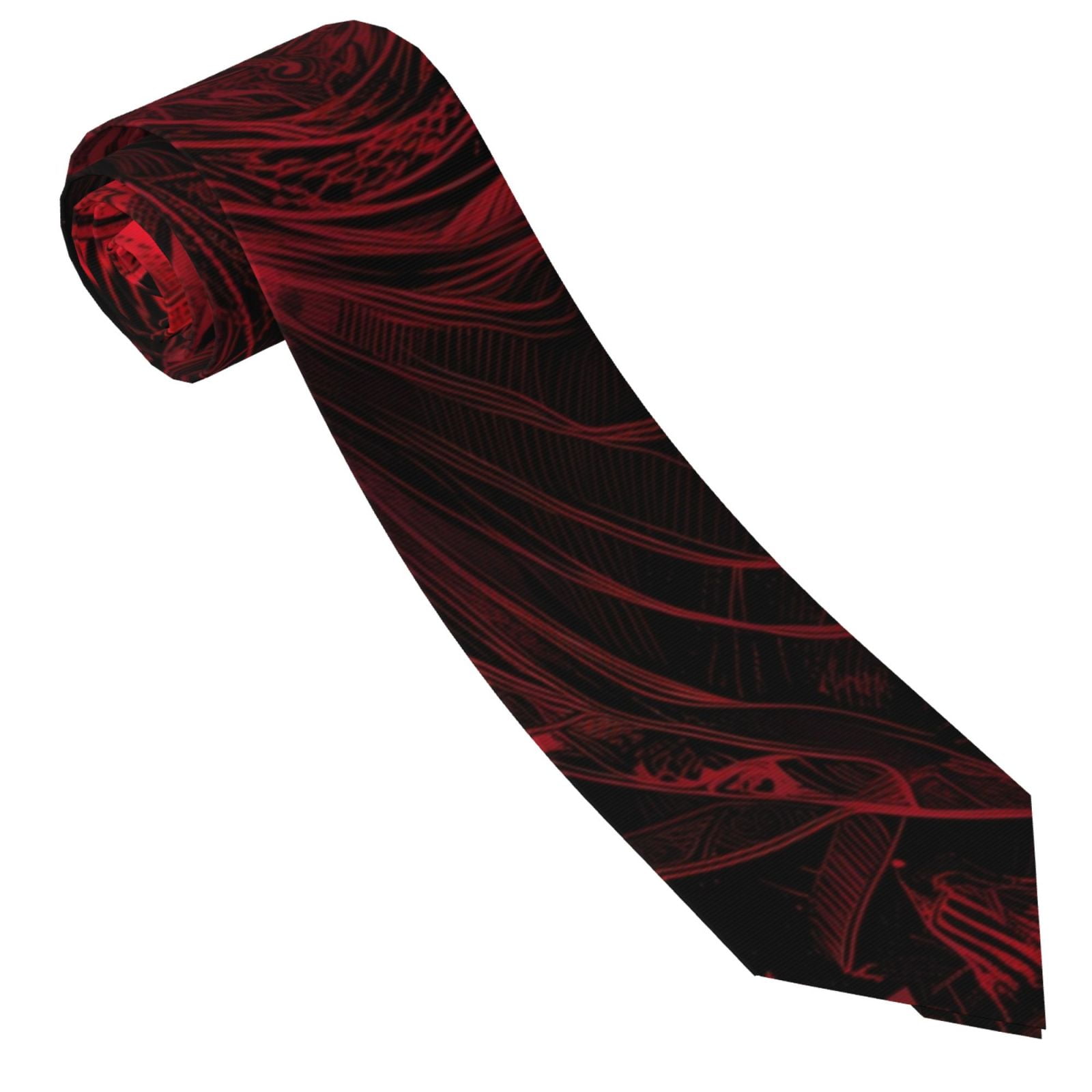 Salouo Red Gothic Skeleton Throne Pattern Men's Silk Ties 4.7"Necktie ...