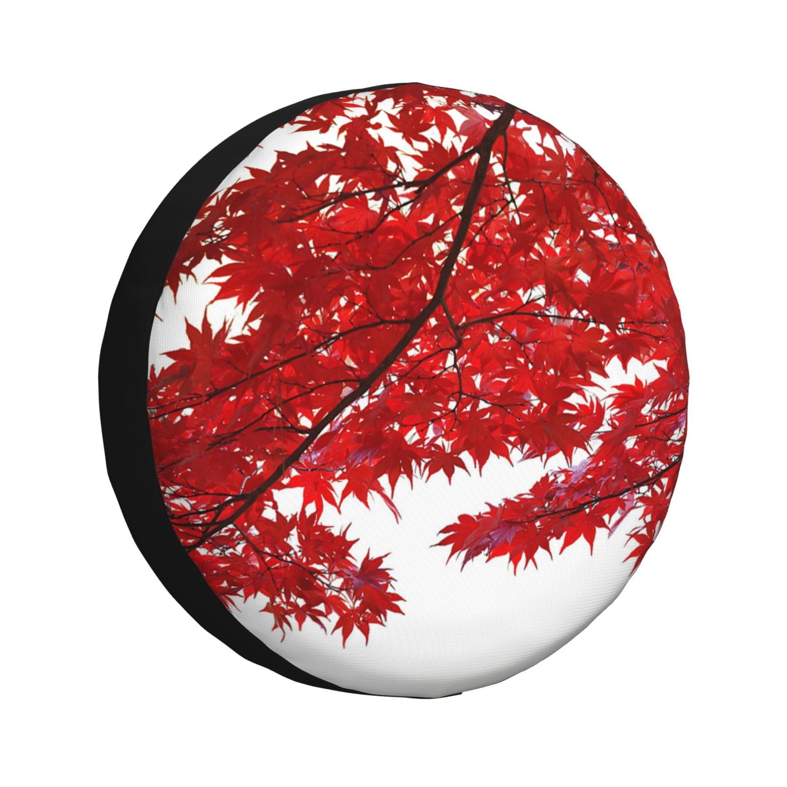 Salouo Red Maple Leaf Print Spare Tire Cover 14-17 inch Spare Tire ...