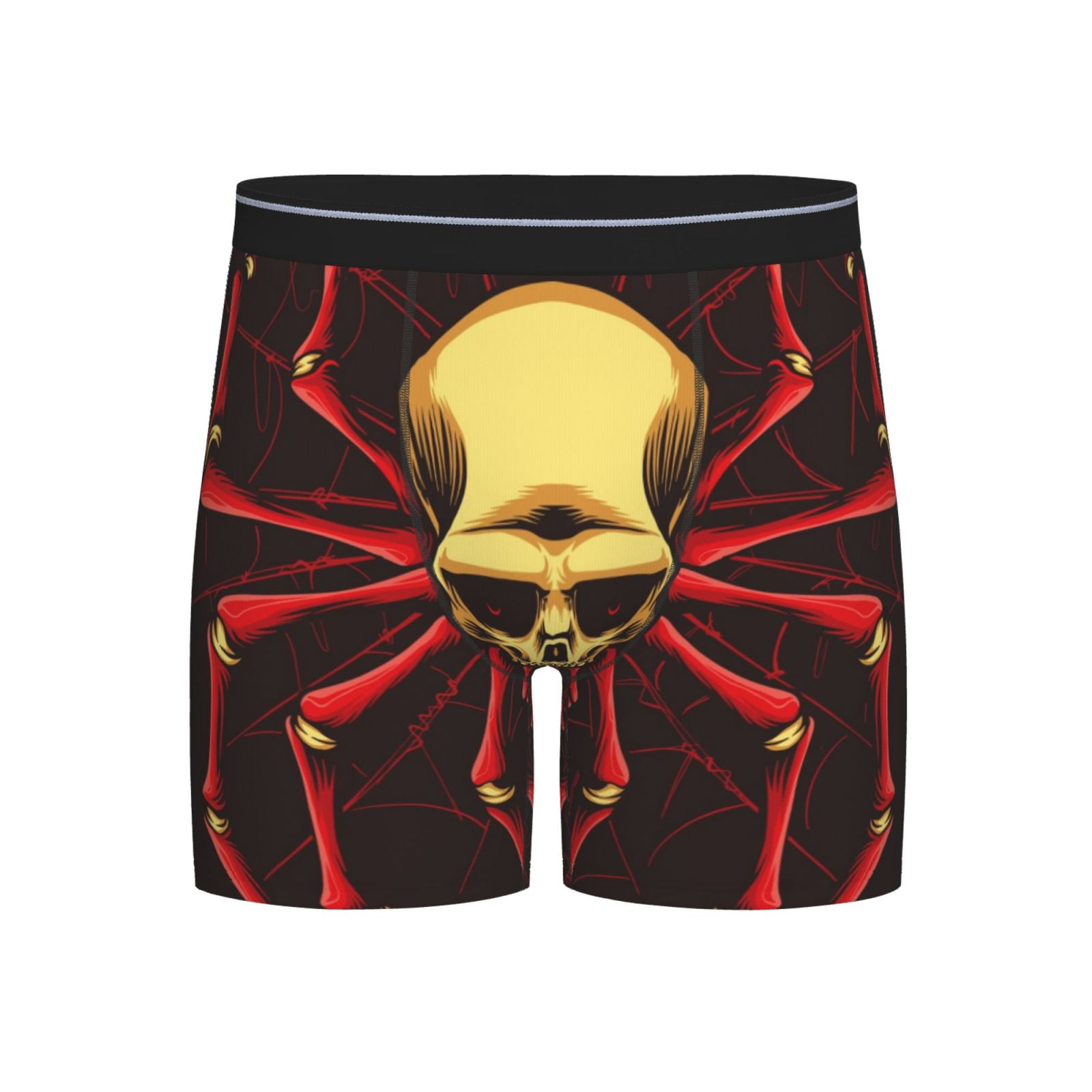 Salouo Red Skull Spider Pattern Men's Boxer Briefs, Soft & Breathable ...