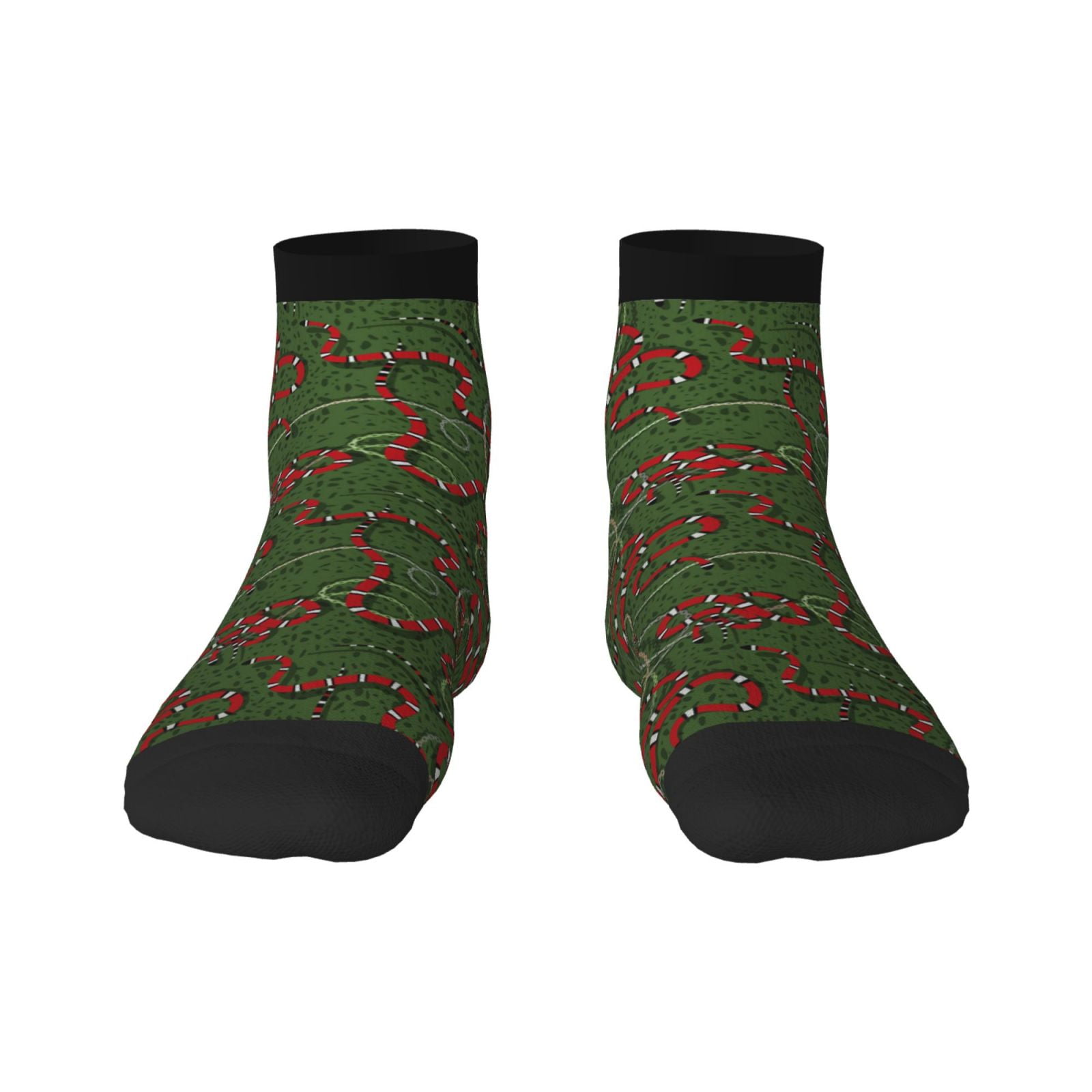 Salouo Red Snake Pattern Unisex Middle Tube Socks,Middle-Finger Knee ...