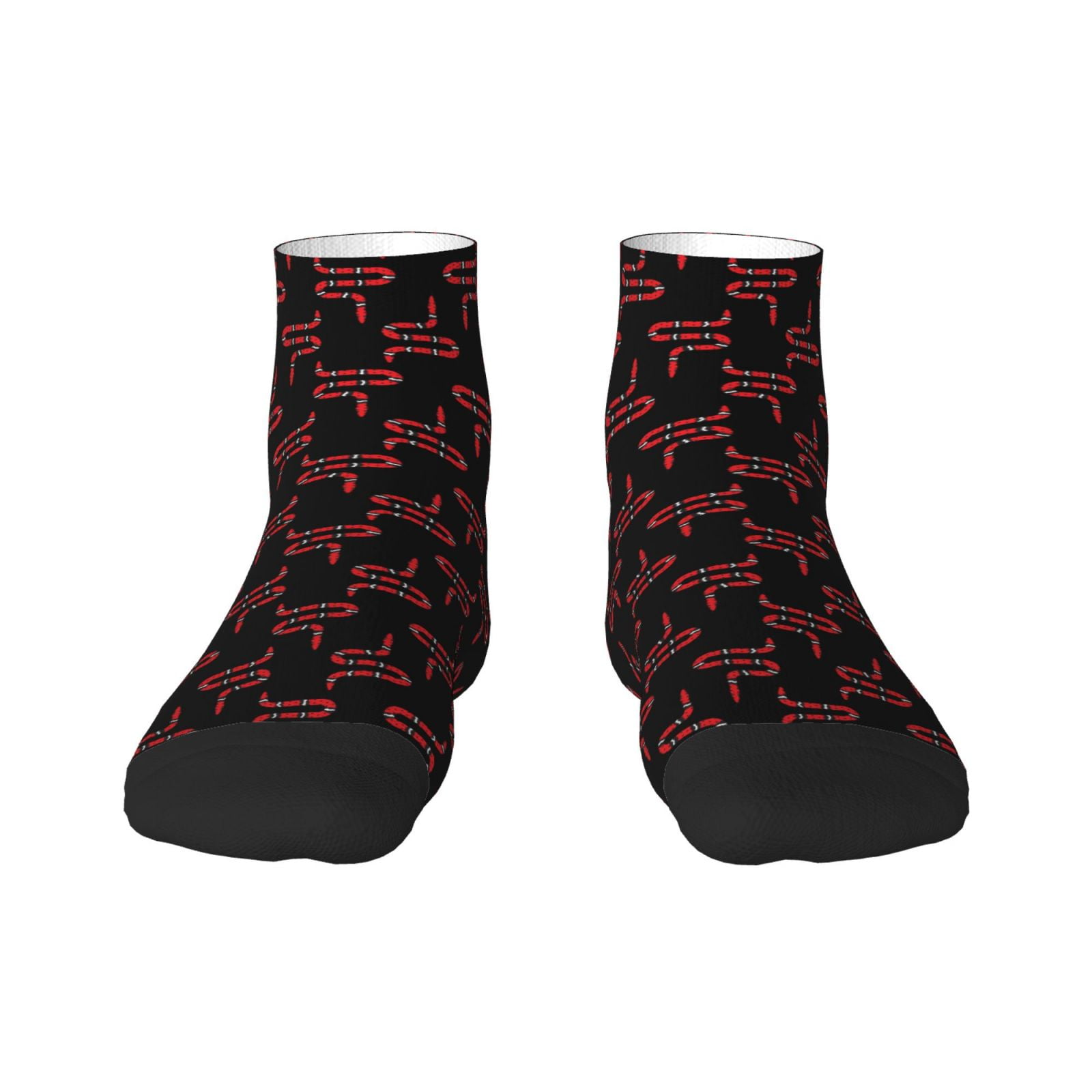 Salouo Red Snake Pattern Unisex Middle Tube Socks,Middle-Finger Knee ...