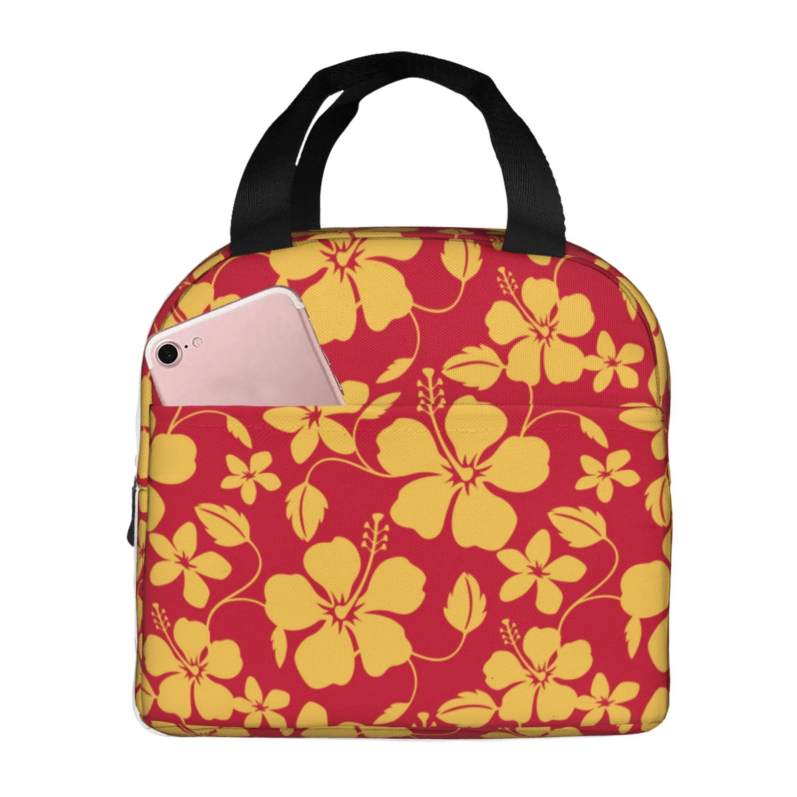 Salouo Red Vintage Flowers for Unisex Lunch Bag Leakproof Lunch Tote ...
