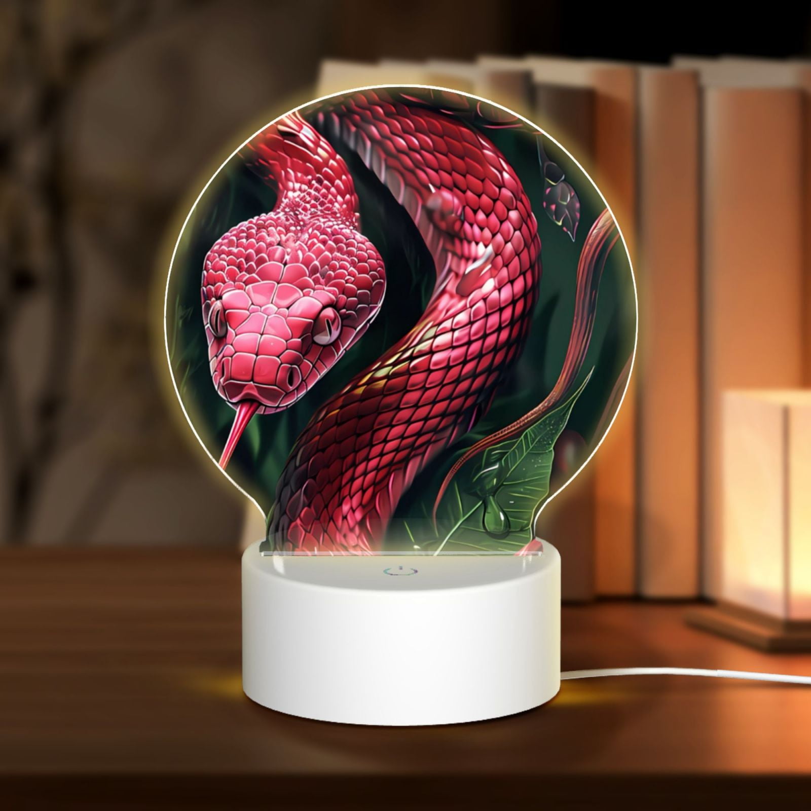 Salouo Red Viper Jungle Intensity for Round Acrylic Night Light ...