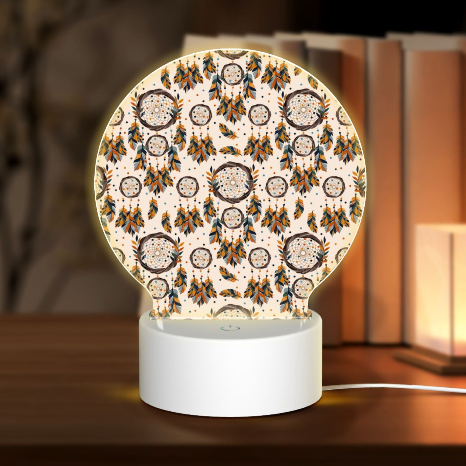 Salouo Retro Dreamcatcher for Round Acrylic Night Light - Acrylic ...
