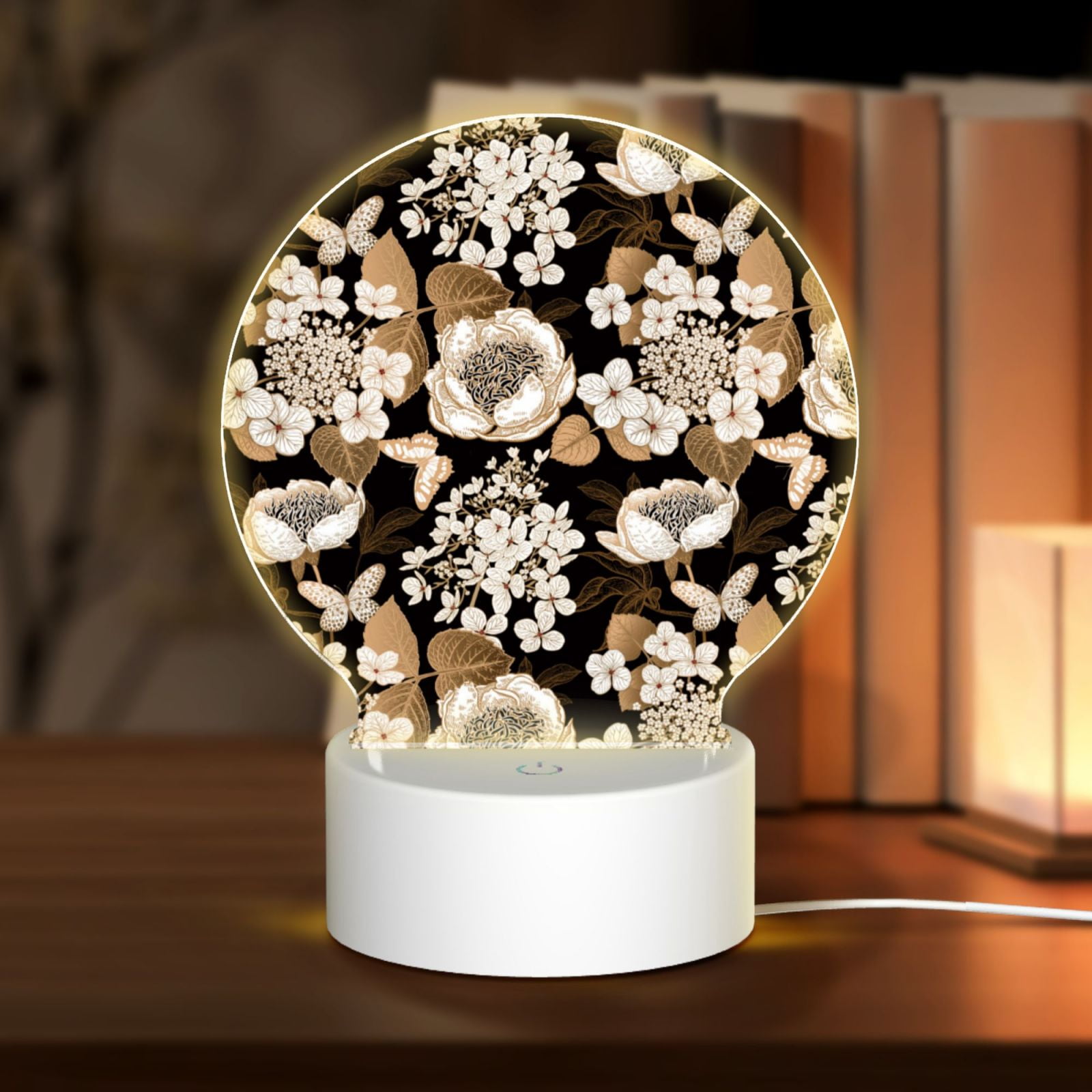 Salouo Retro Hydrangeas for Round Acrylic Night Light - Acrylic Sheets ...