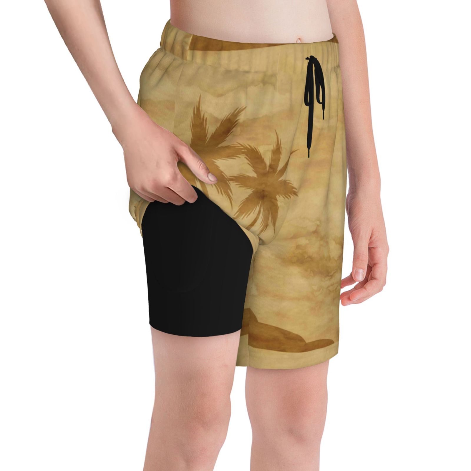 Salouo Retro Palm Tree Pattern Boys Swim Trunks,Beach Shorts with ...