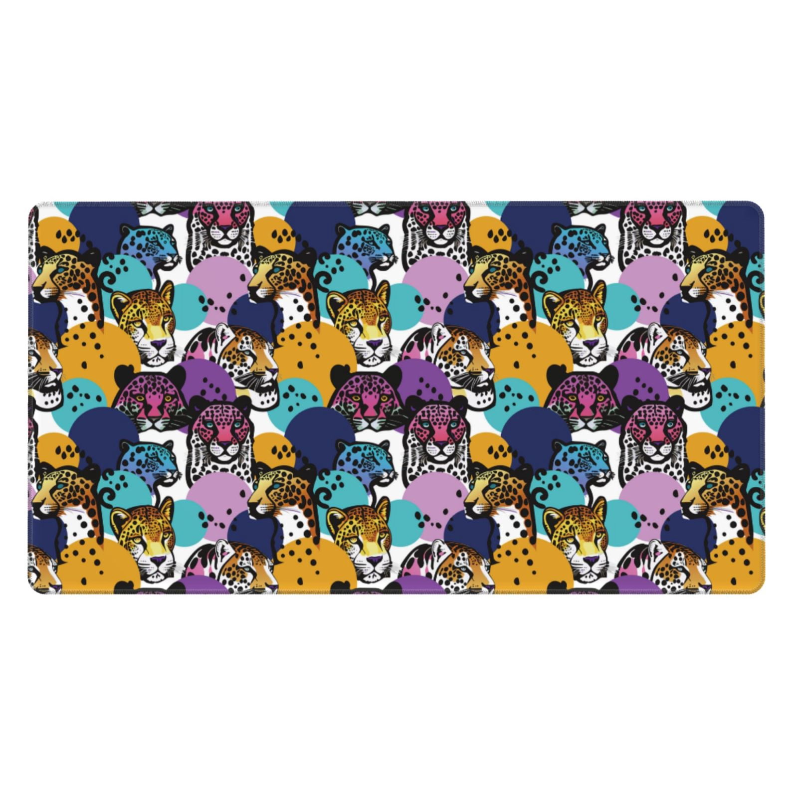 Salouo Retro Panther Print Large Mouse Pad,Extended Mat Desk Pad, 3mm ...
