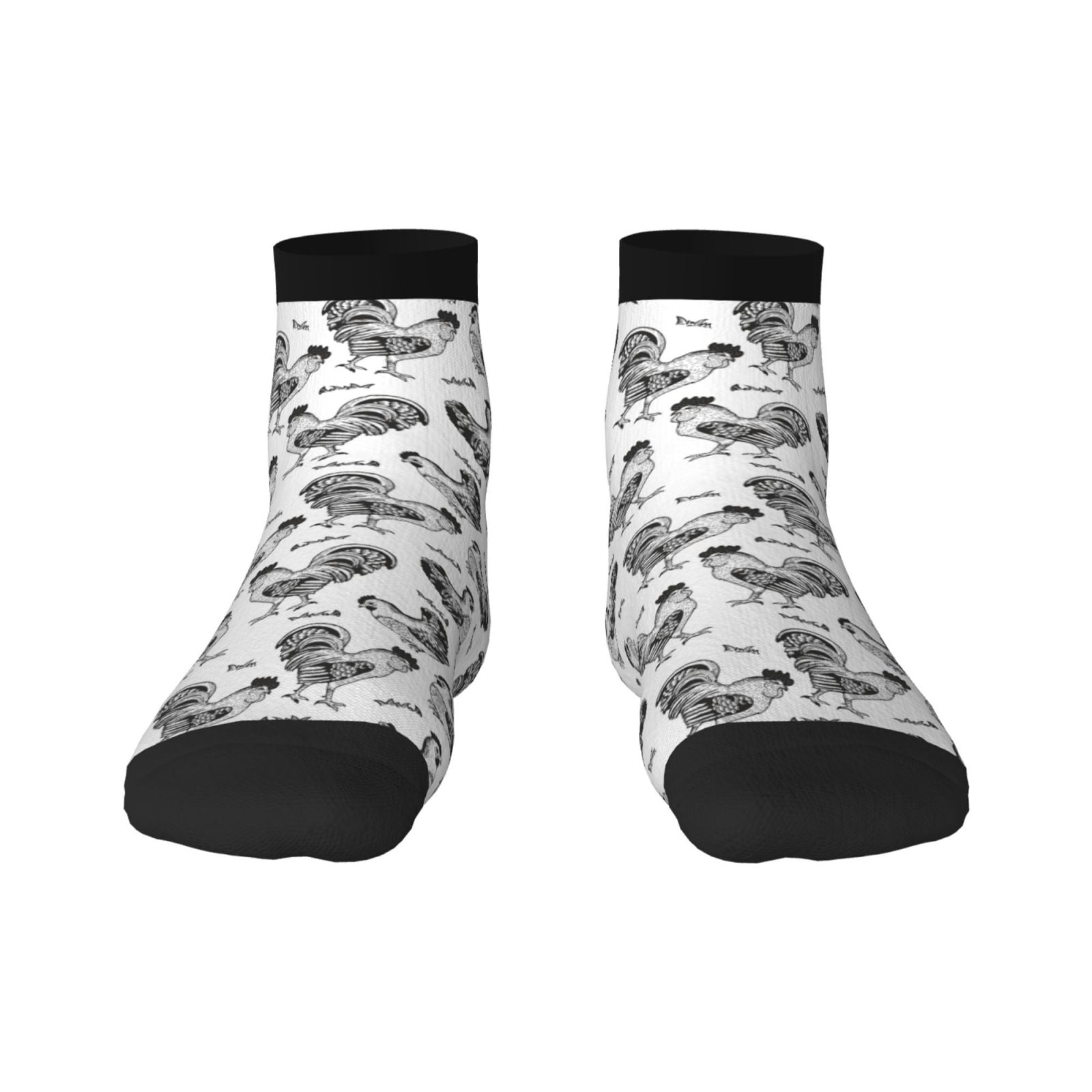 Salouo Retro Rooster Pattern Unisex Middle Tube Socks,Middle-Finger ...