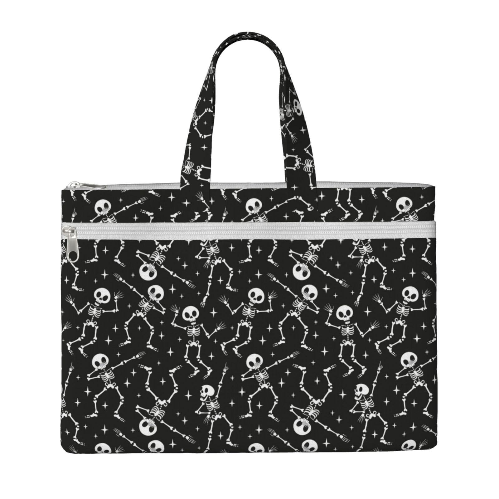 Salouo Retro Skeleton Dancing On Halloween Party for Canvas Tote File ...