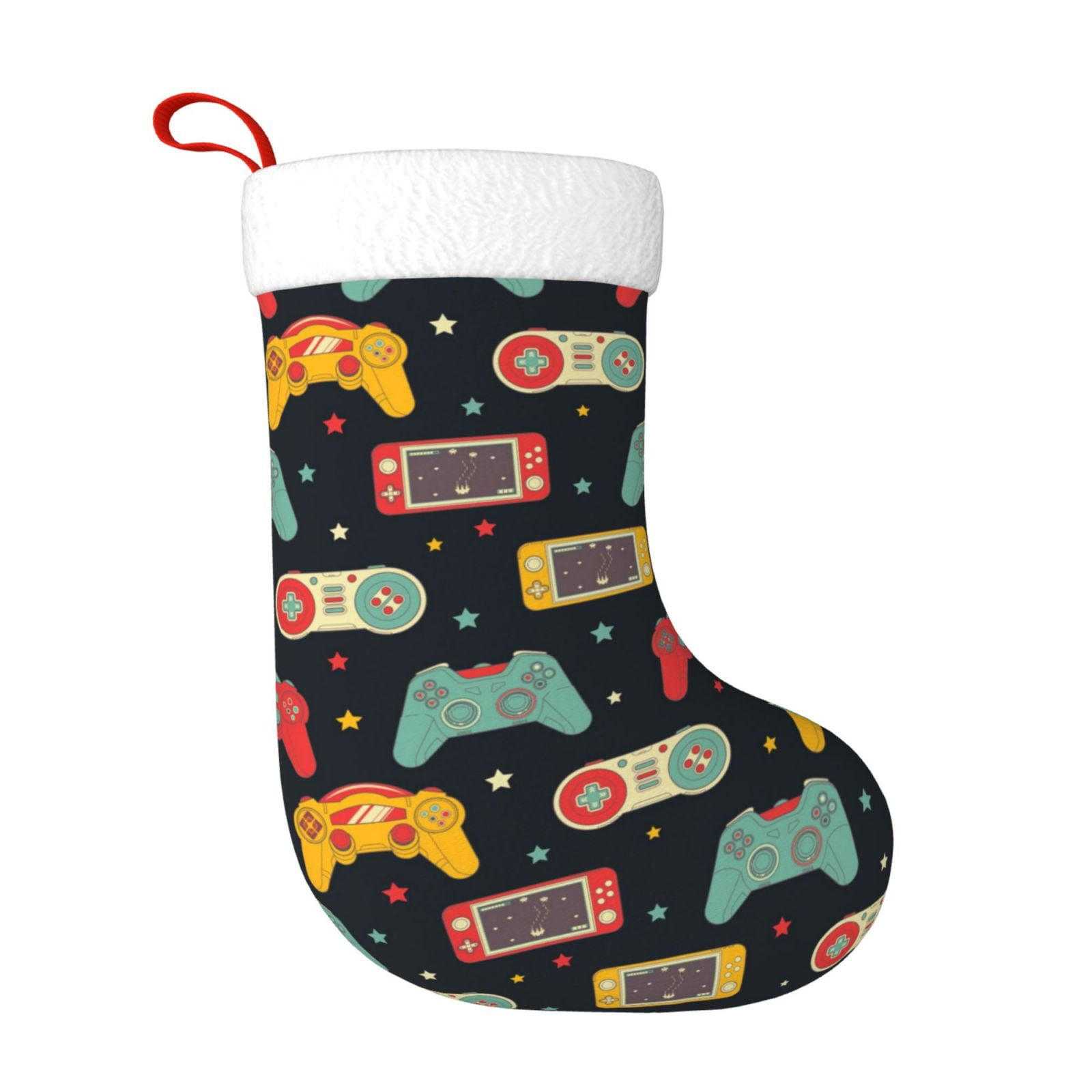 Salouo Retro Video Game Print Christmas Stockings,Large Xmas Stocking ...