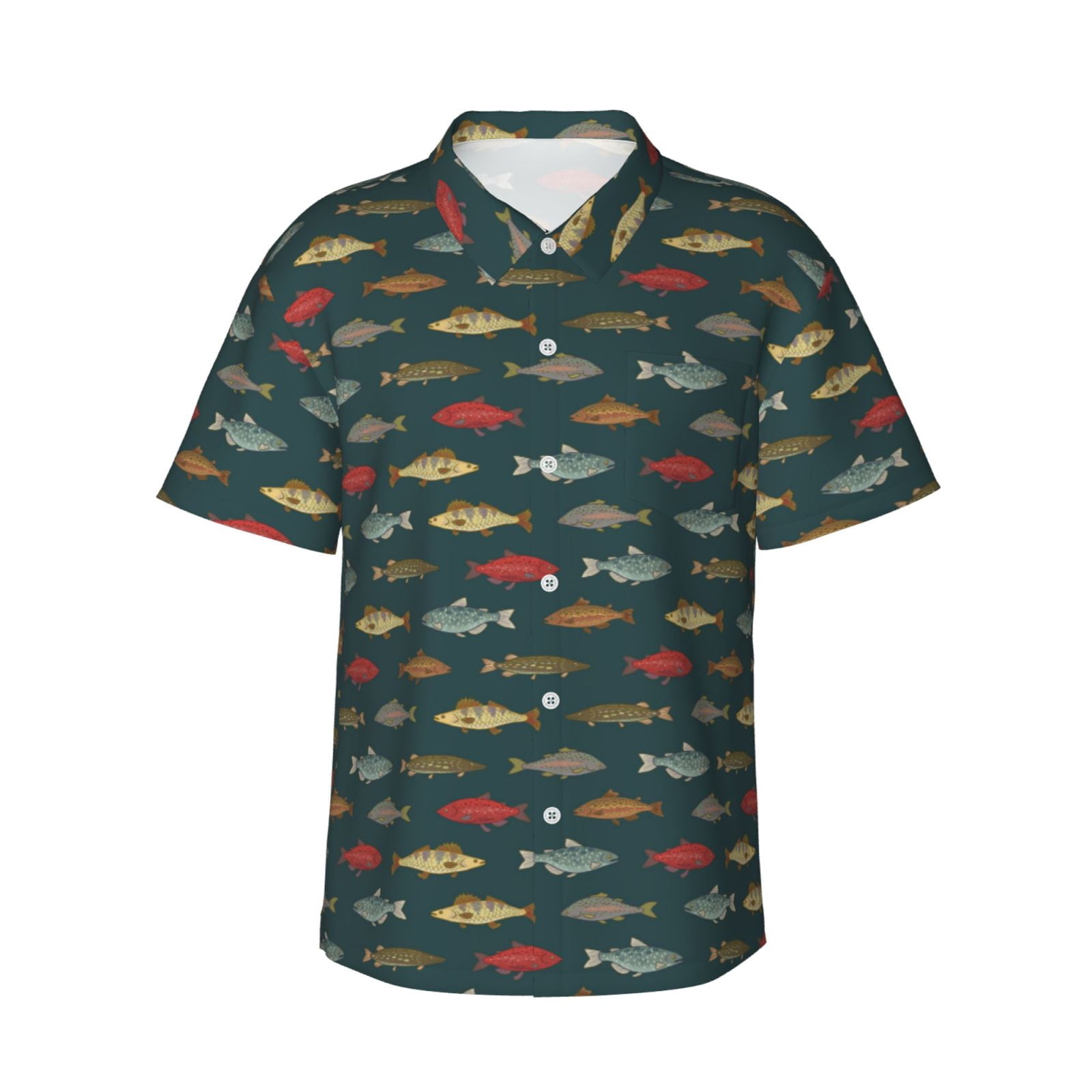 Salouo River Freshwater Fish for Hawaiian Shirt for Men,Summer Beach ...