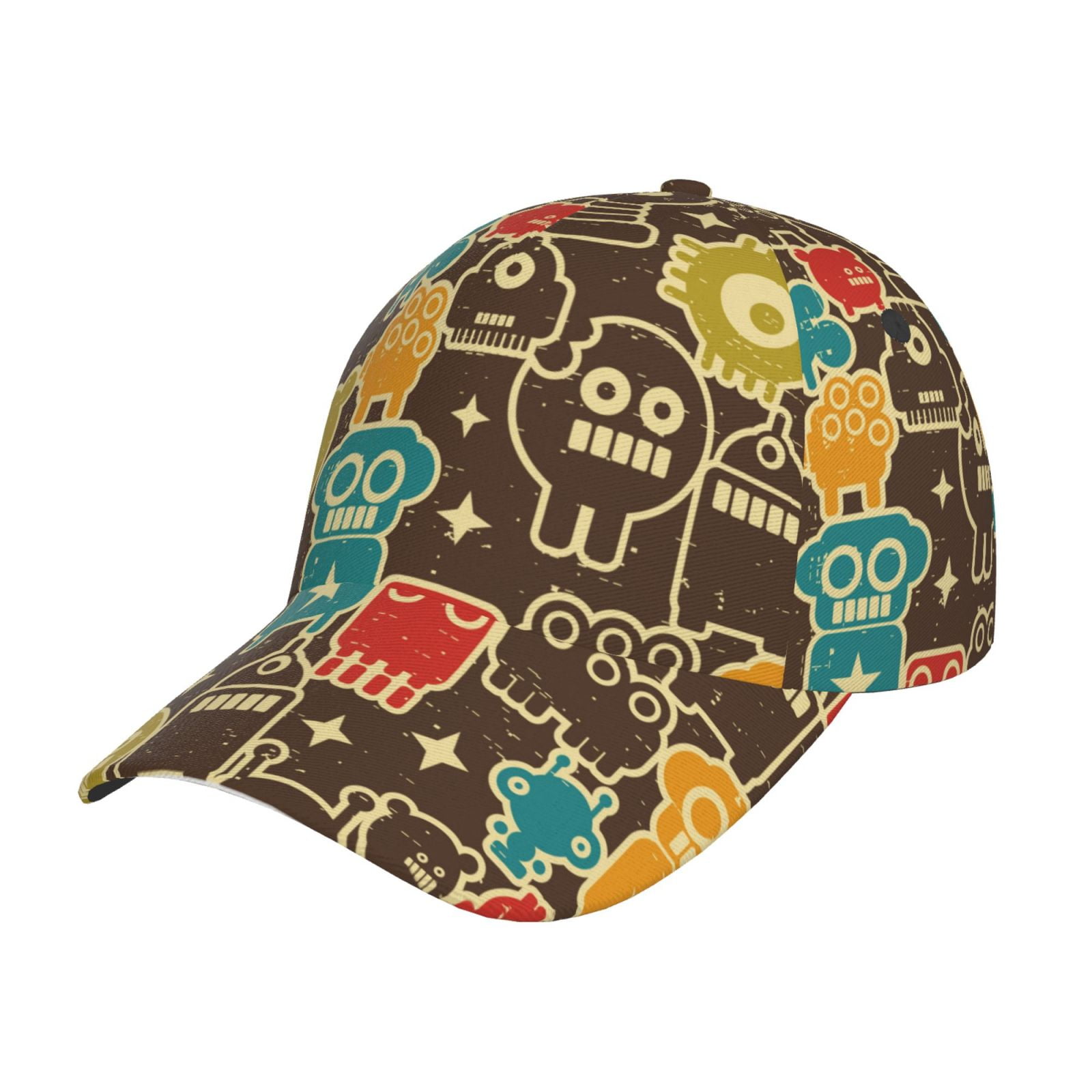 Salouo Robot and Monsters Print Unisex Sports Hat, Adjustable Golf Dad Hat Outdoor Cap Mountain ...