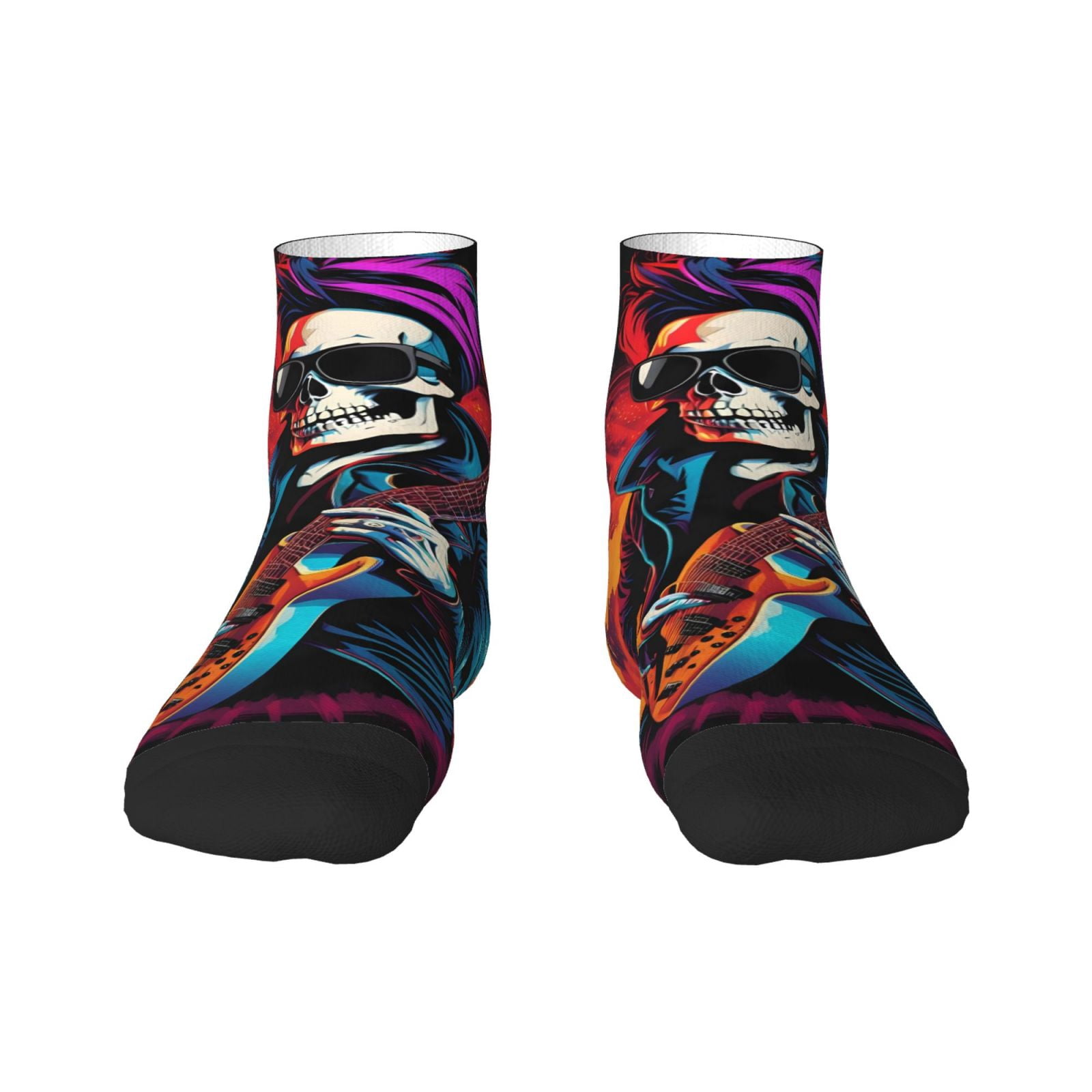 Salouo Rock Skull Singer Pattern Unisex Middle Tube Socks,Middle-Finger ...