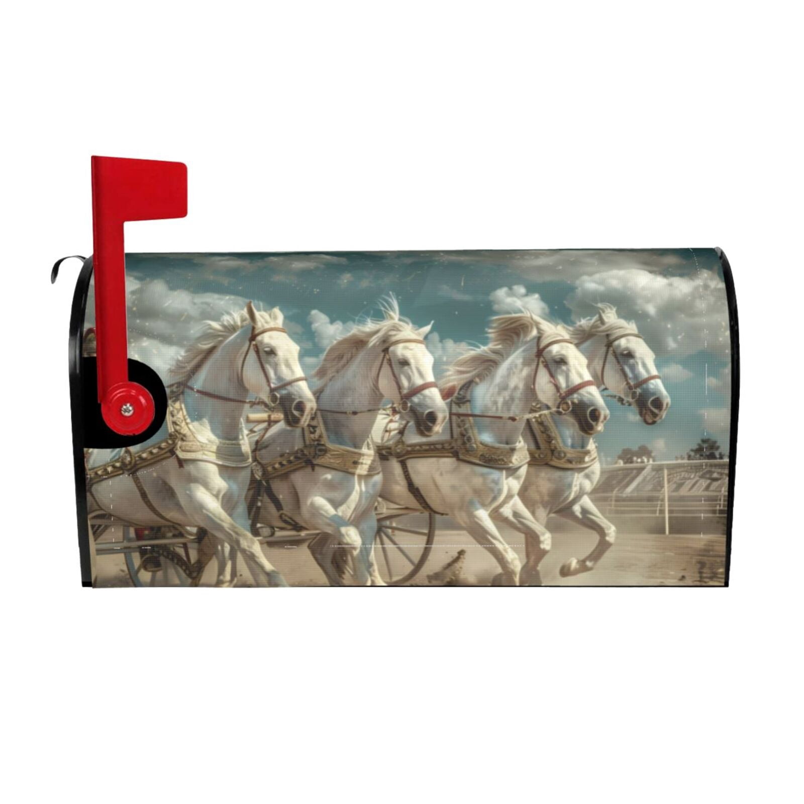 Salouo Roman Chariot Horse Race for Magnetic Mailbox Covers Waterproof ...
