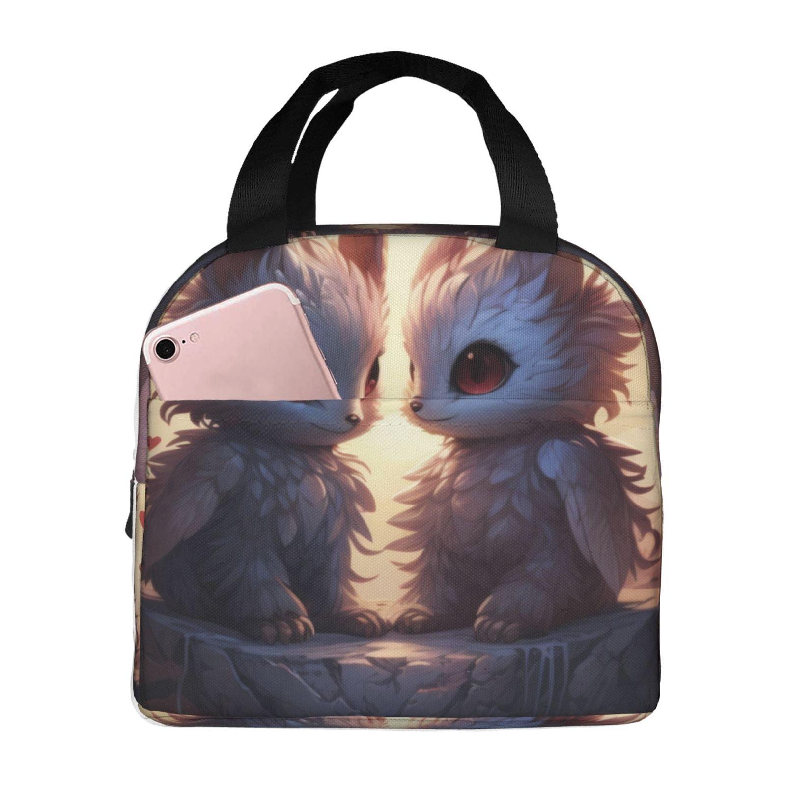 Salouo Romantic Rose Animal Couple for Unisex Lunch Bag Leakproof Lunch ...