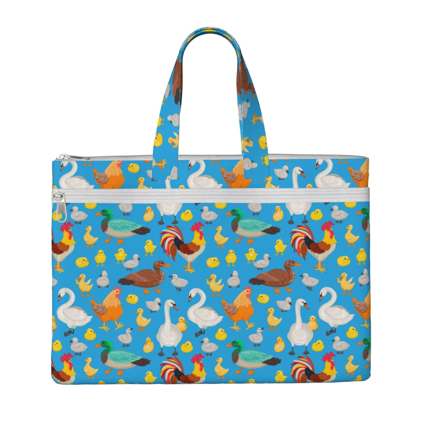 Salouo Rooster And Chickens for Canvas Tote File Bag, Tote Bag With ...