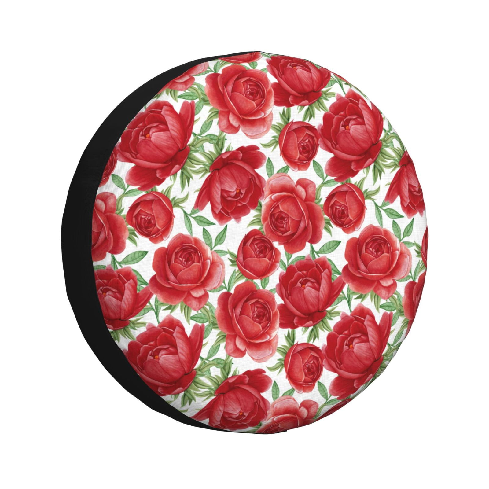 Salouo Rose Flowers Print Spare Tire Cover 14-17 inch Spare Tire ...