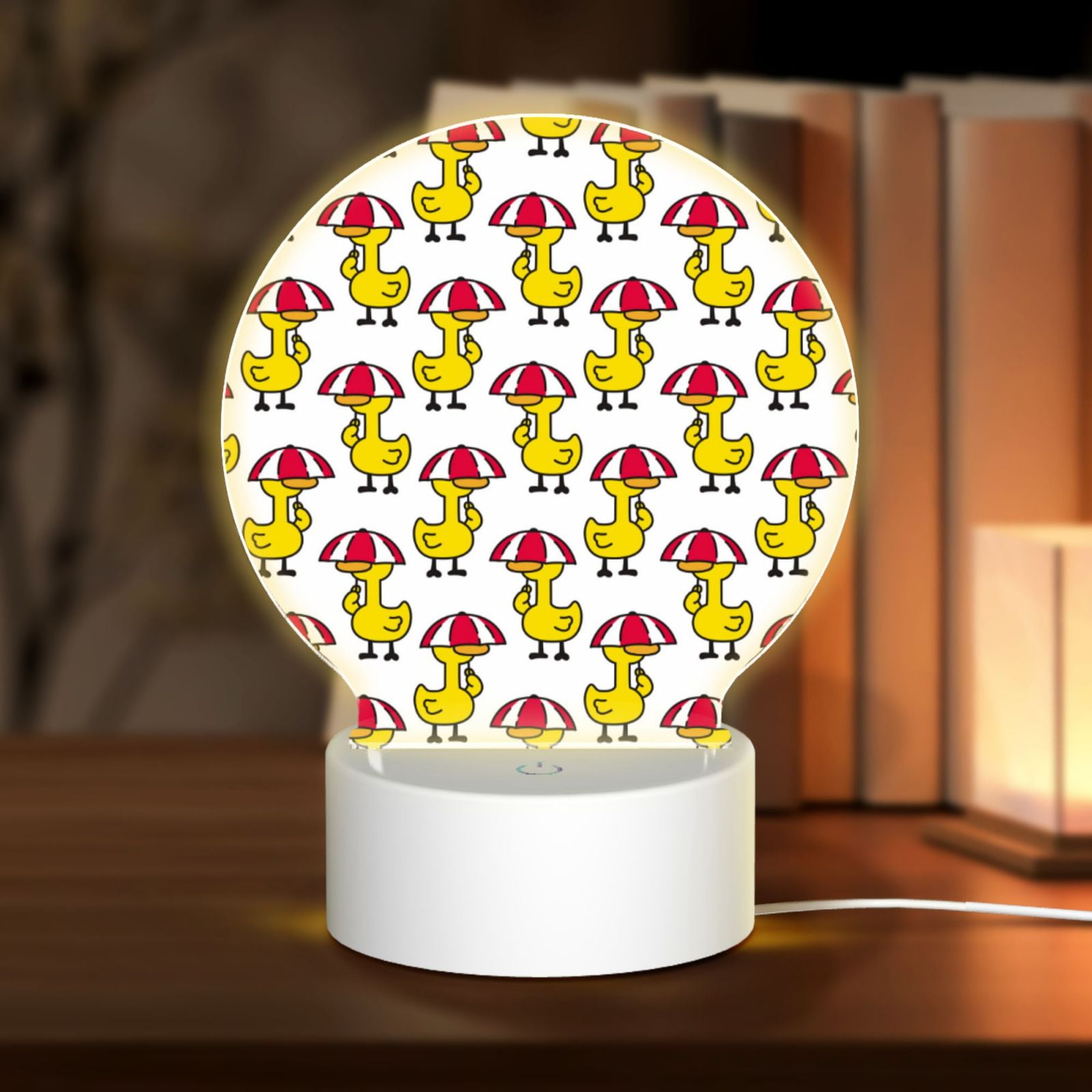 Salouo Rubber Duck Chicken Bird for Round Acrylic Night Light - Acrylic ...