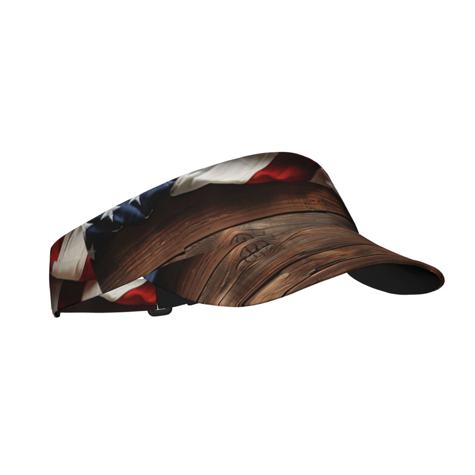 Salouo Rustic American Flag Wood Pattern Sport Sun Visor Hats,1-Piece ...
