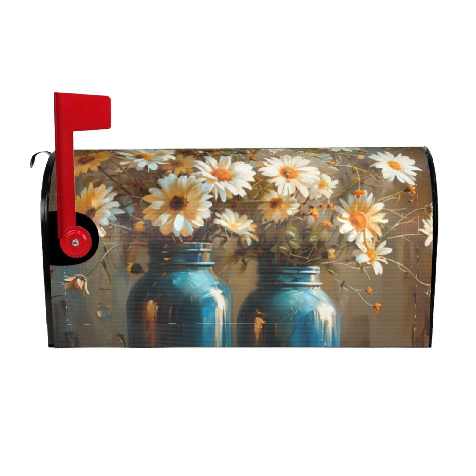 Salouo Rustic Daisy Mason Jars for Magnetic Mailbox Covers Waterproof ...